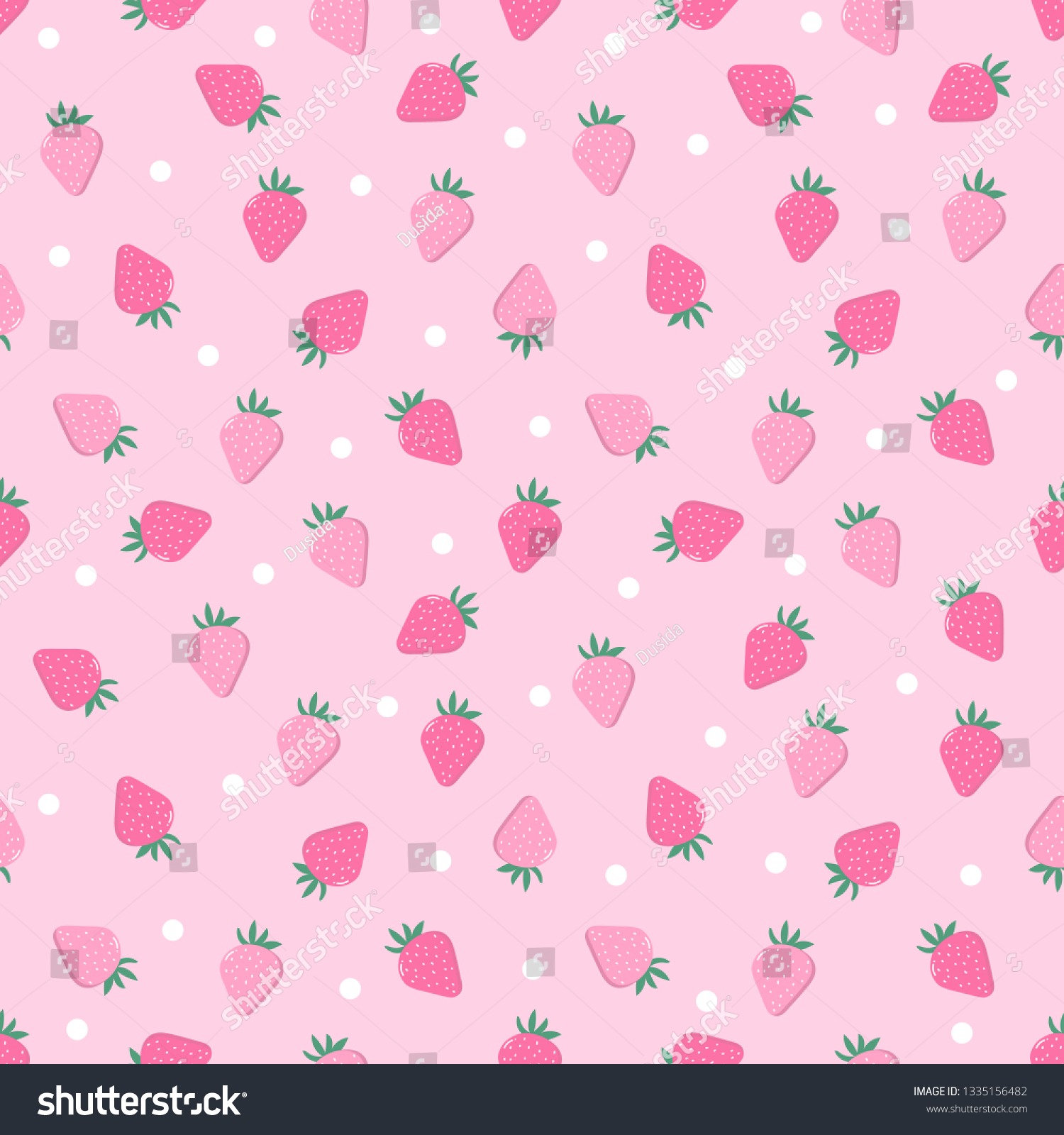 Cute fresh strawberry pattern. Pink fruit background. Sweet berry ...