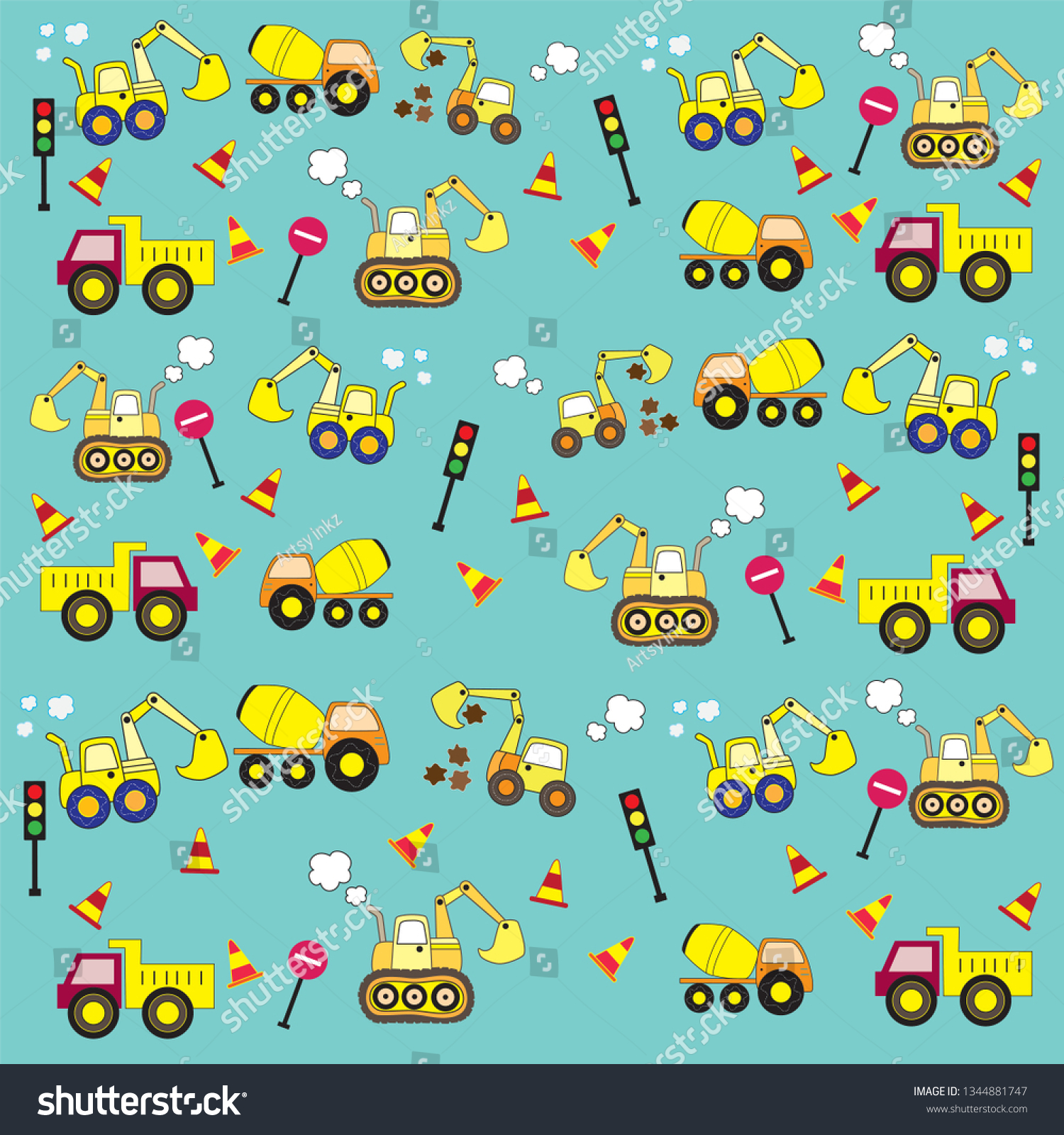 Cute Digger illustration cute excavator illustration digger design ...