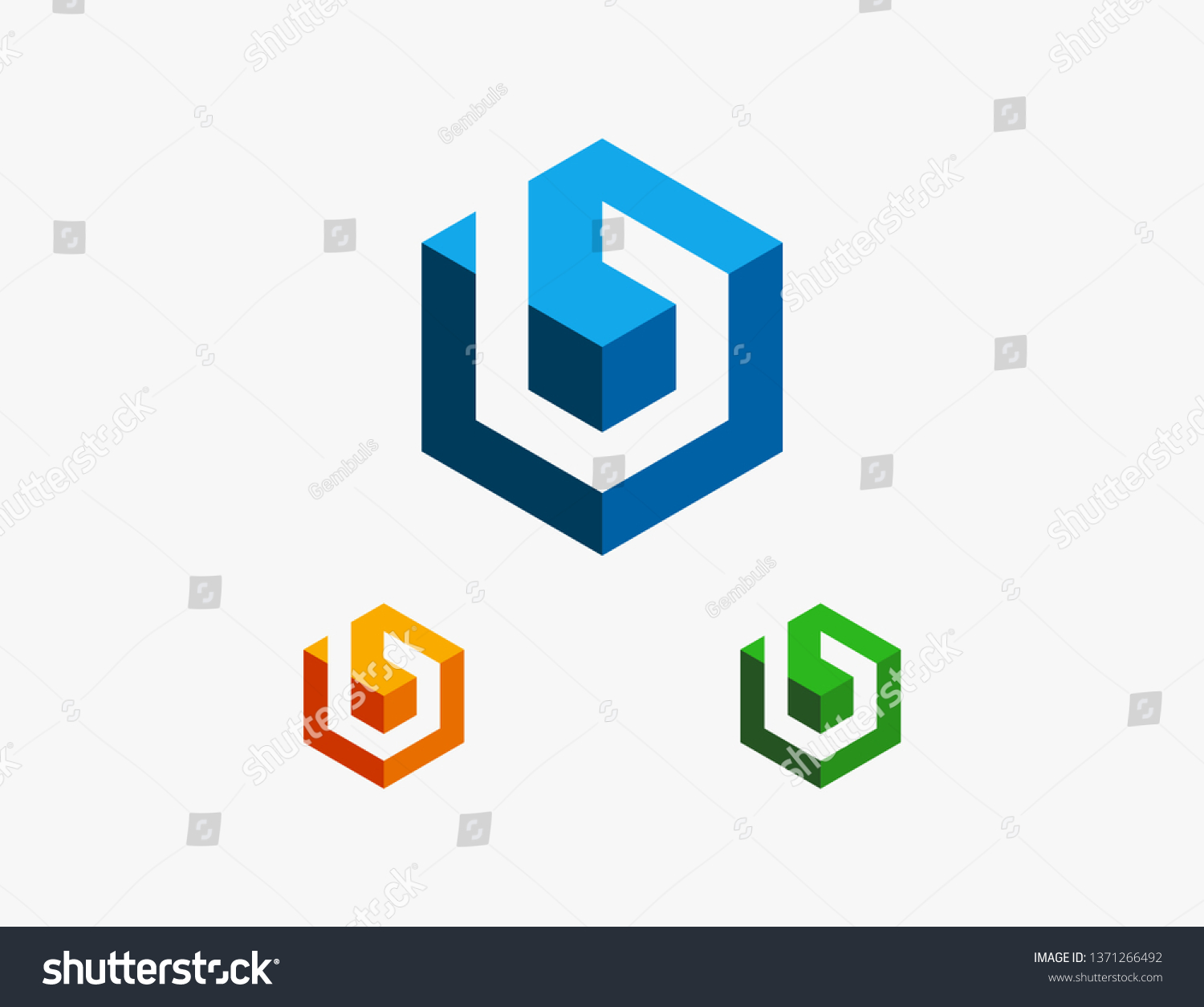 Abstract B Cube Hexagon Logo Design Vector Illustration_站酷海洛_正版图片_视频_字体 ...