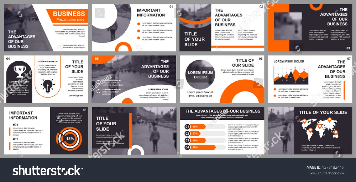 Business presentation slides templates from infographic elements. Can ...