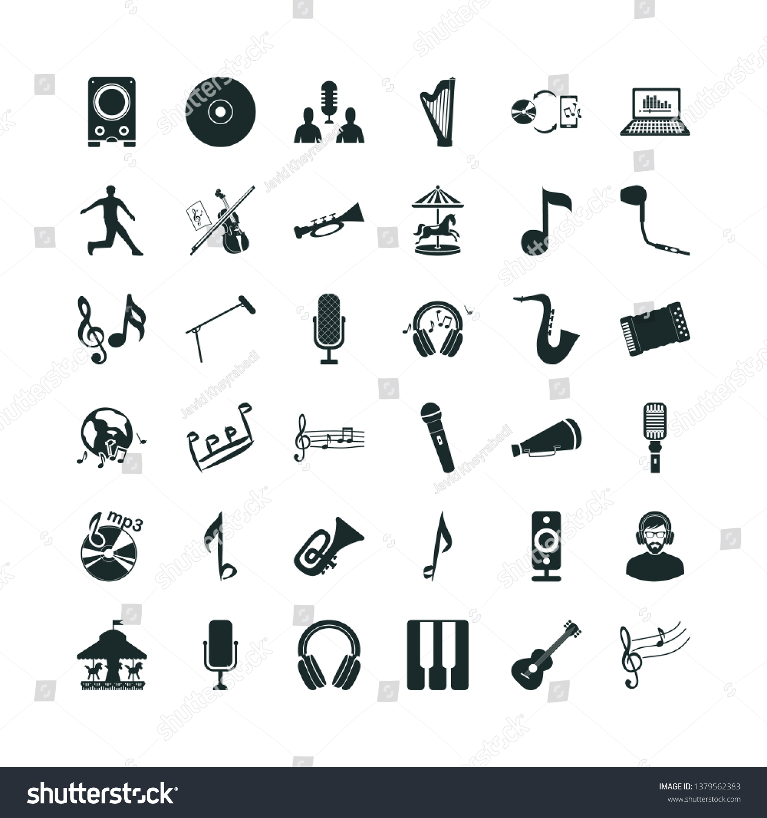 music icon set. world music icon and audio conference icon business ...
