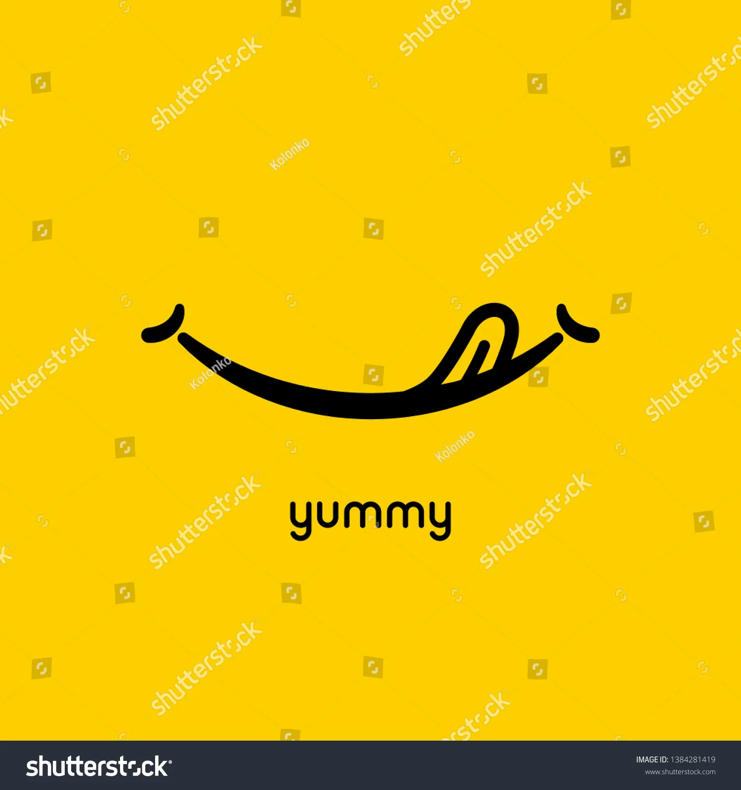 Yummy face smile delicious icon logo. Yummy tongue emoji tasty or ...