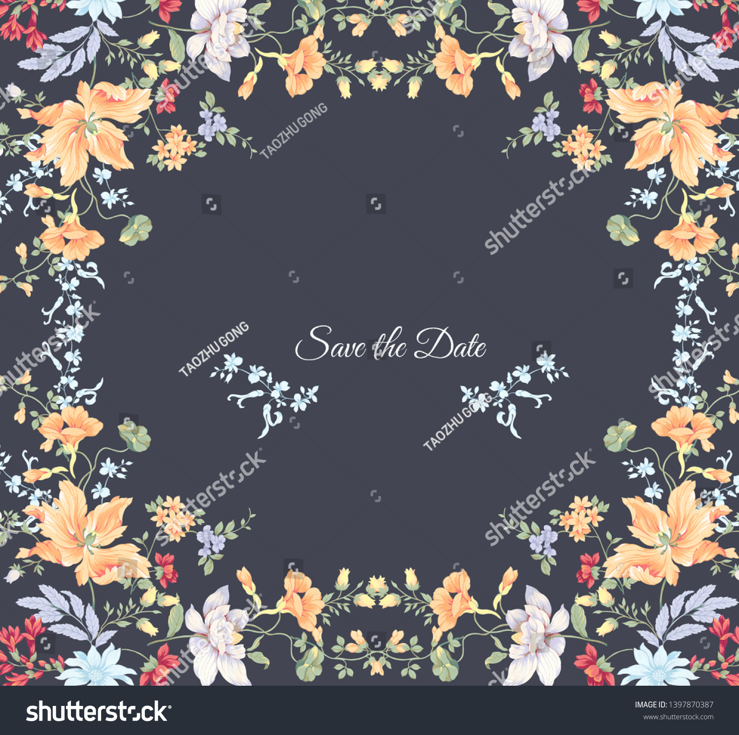 Beautiful computer-drawn flowers for your design and greeting cards for ...
