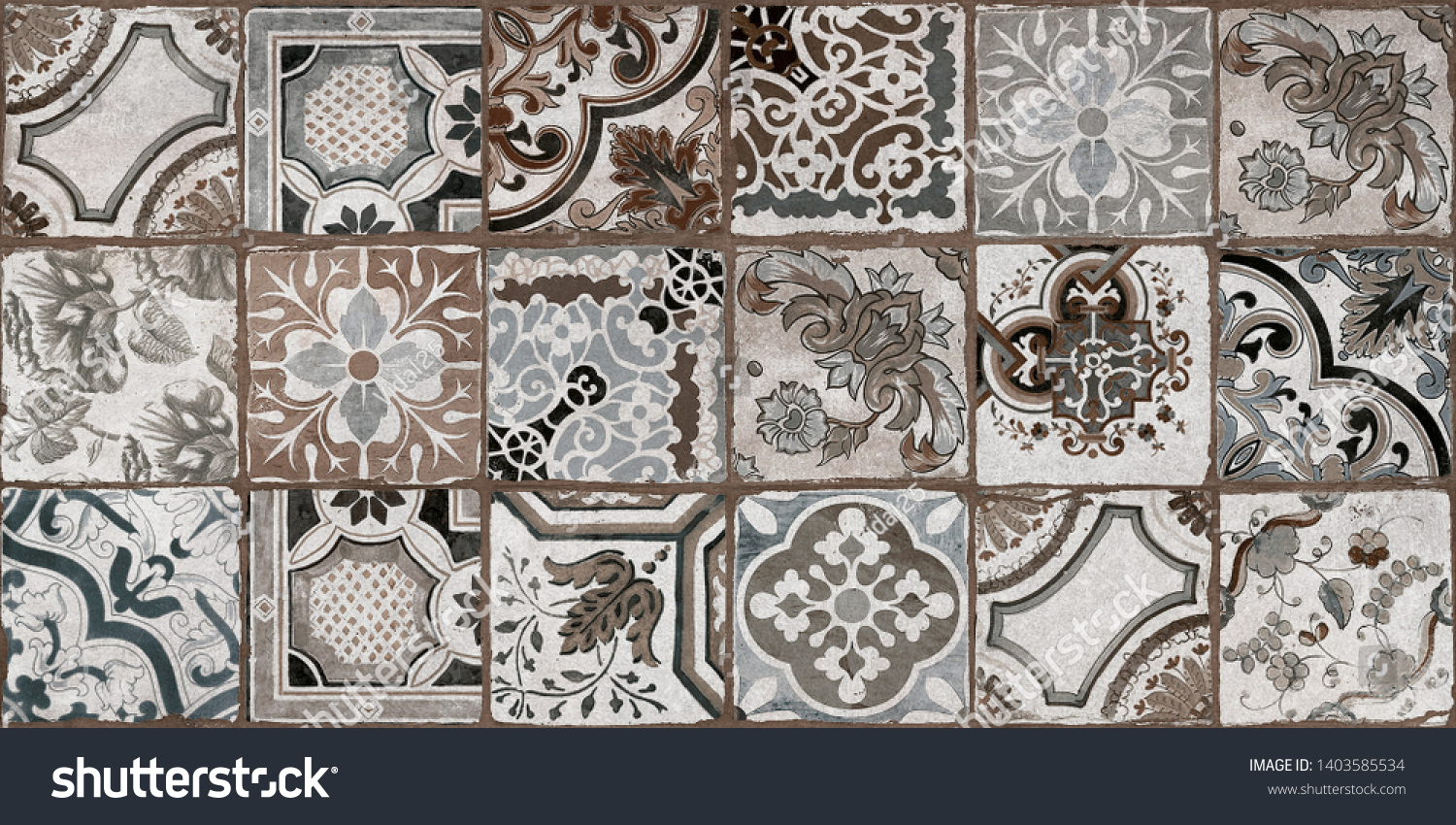Colorful retro decorative tiles pattern digital tile surface_站酷海洛_正版图片 ...