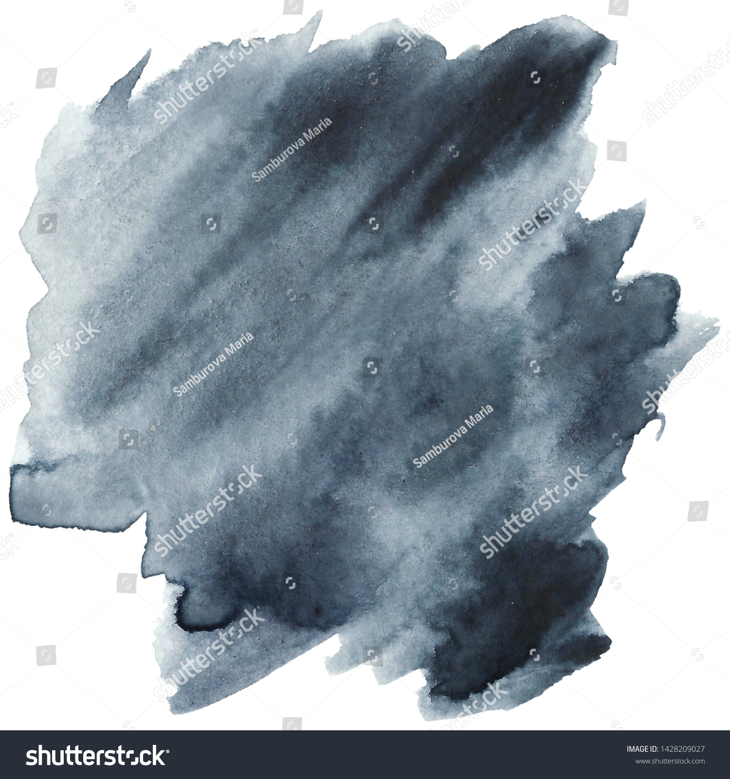 Hand painted watercolor background. Abstract texture. Isolated. Grey ...