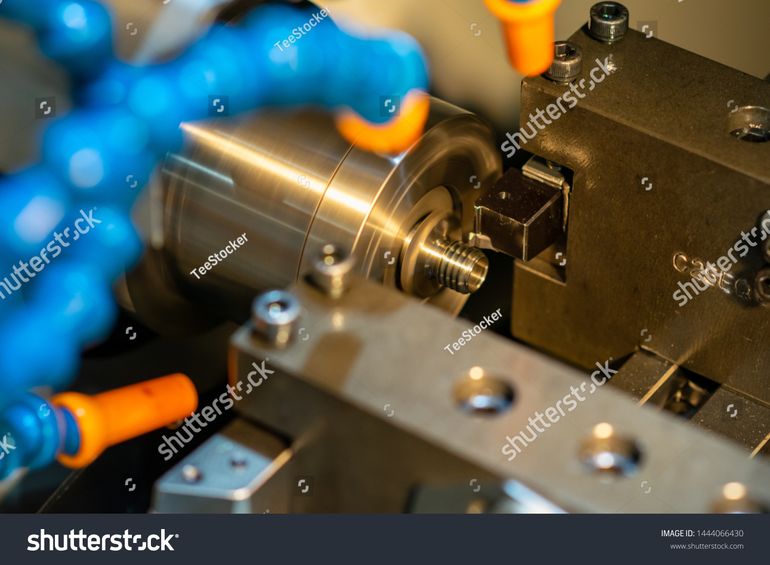 CNC lathe machine machining Hi-precision CNC machining concept._站酷海洛_正版 ...