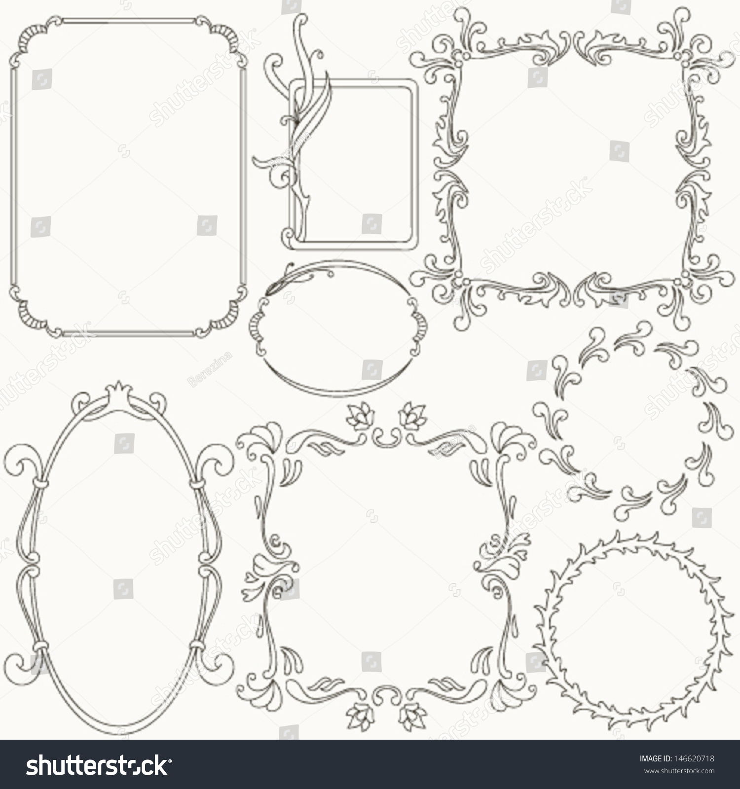 Collection of ornamental frames_站酷海洛_正版图片_视频_字体_音乐素材交易平台_站酷旗下品牌
