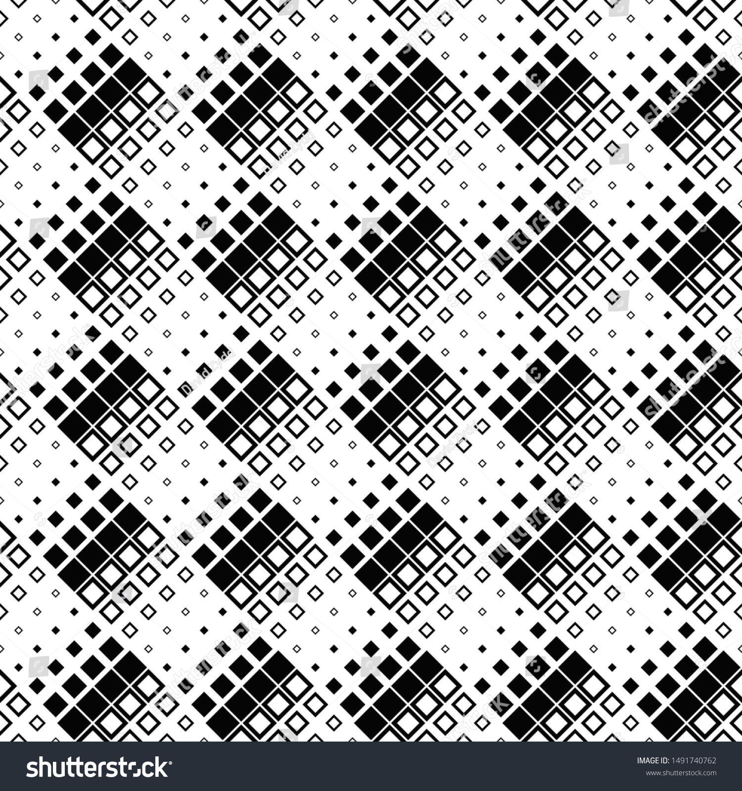 Seamless square pattern background - repeating geometrical monochrome abstract vector graphic_站酷 ...