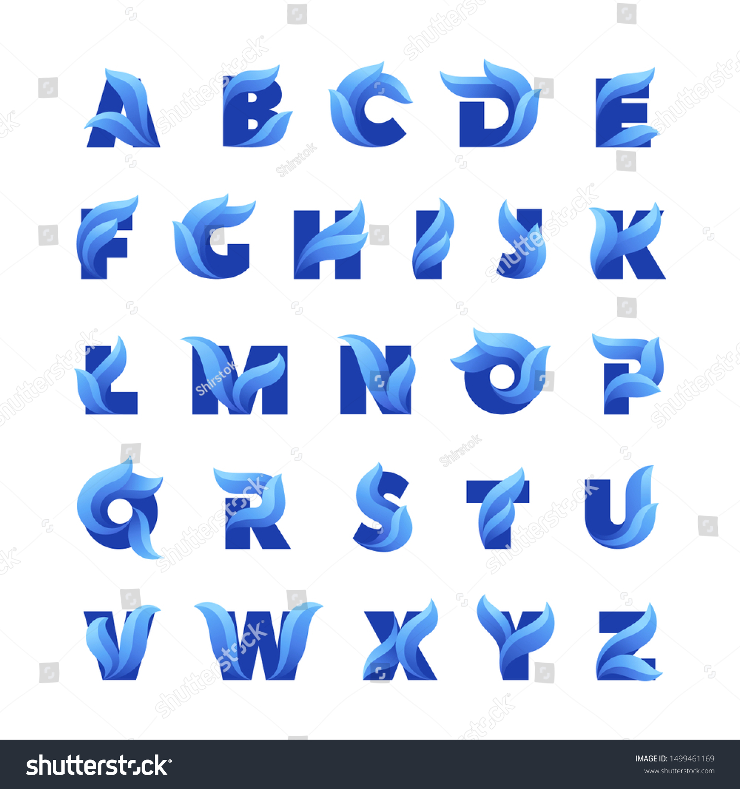 Alphabet letters with blue waves._站酷海洛_正版图片_视频_字体_音乐素材交易平台_站酷旗下品牌