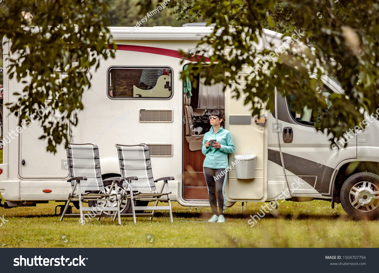 Family vacation travel RV holiday trip in motorhome Caravan car ...