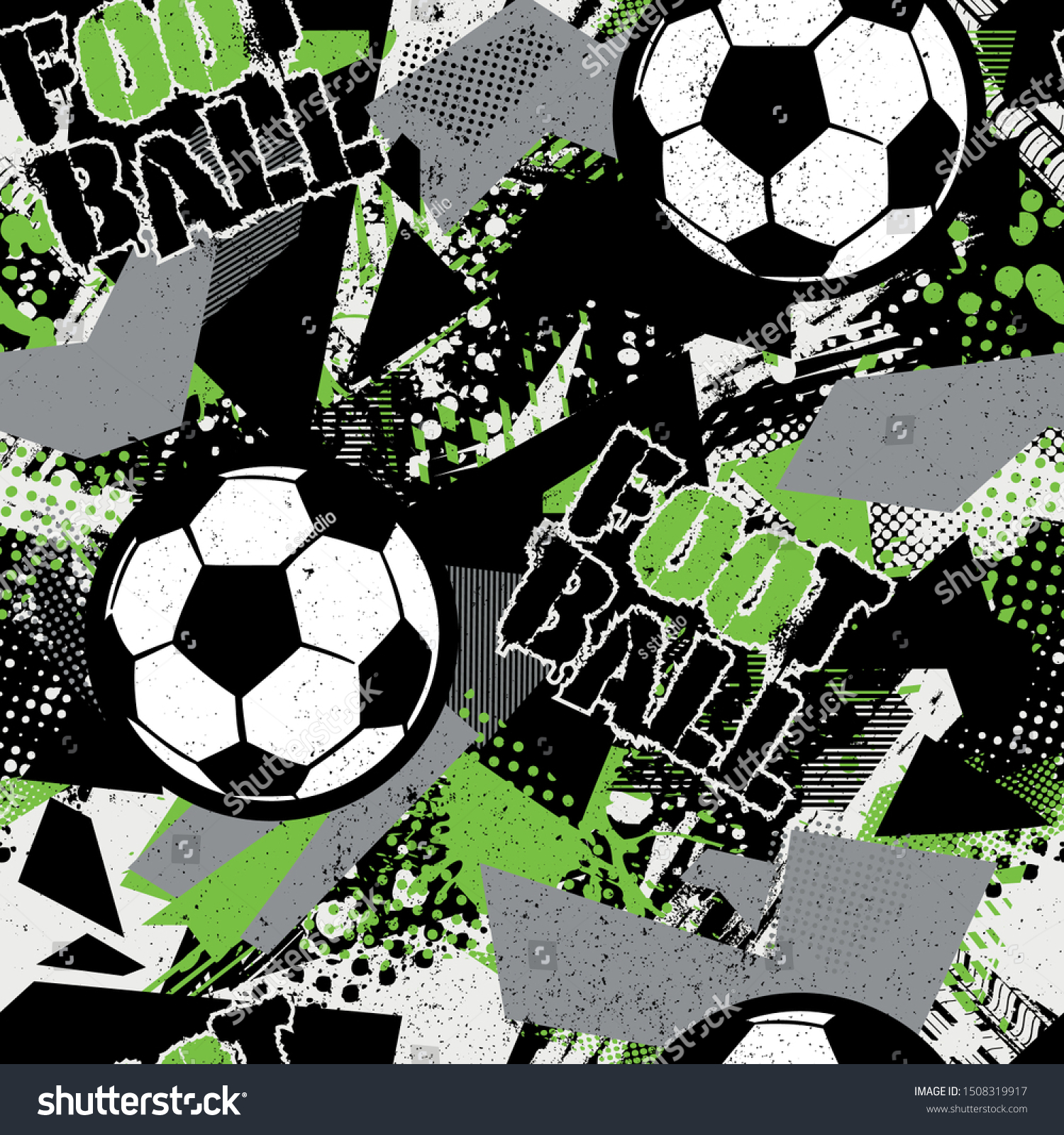Abstract seamless pattern for boys. Football pattern. Grunge urban ...