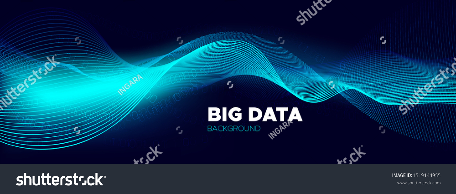 Particle Future. Glow Technology Background. Binary Coding. Blue Matrix ...