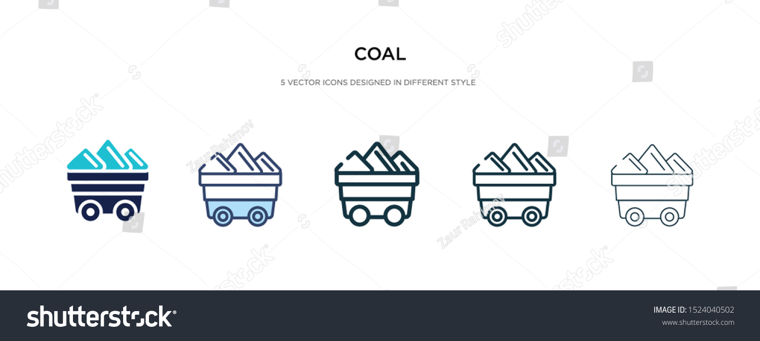 coal icon in different style vector illustration. two colored and black ...