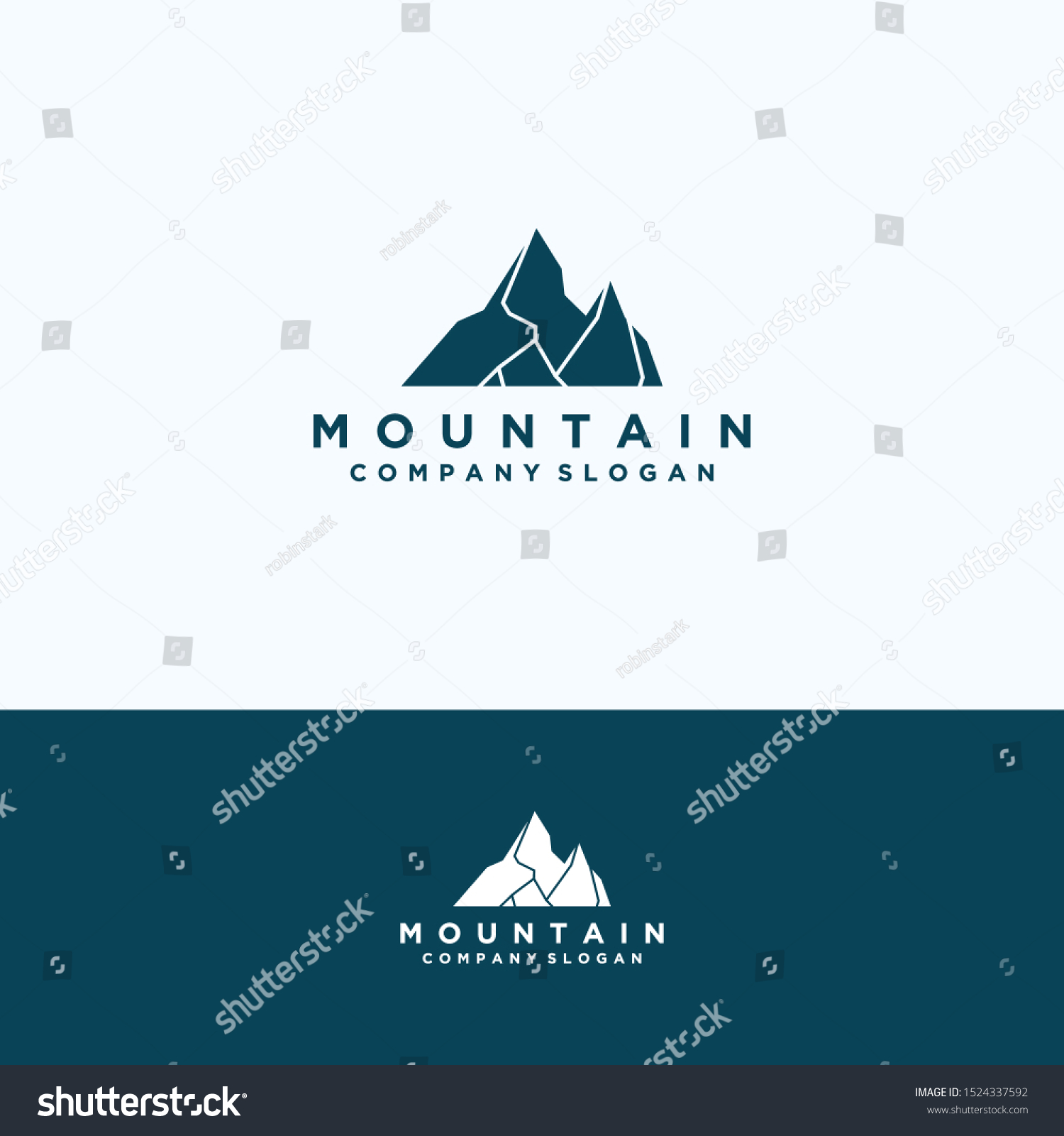 Abstract Mountain Icon Template - Simple Clean Modern Logo Template_站酷海 ...