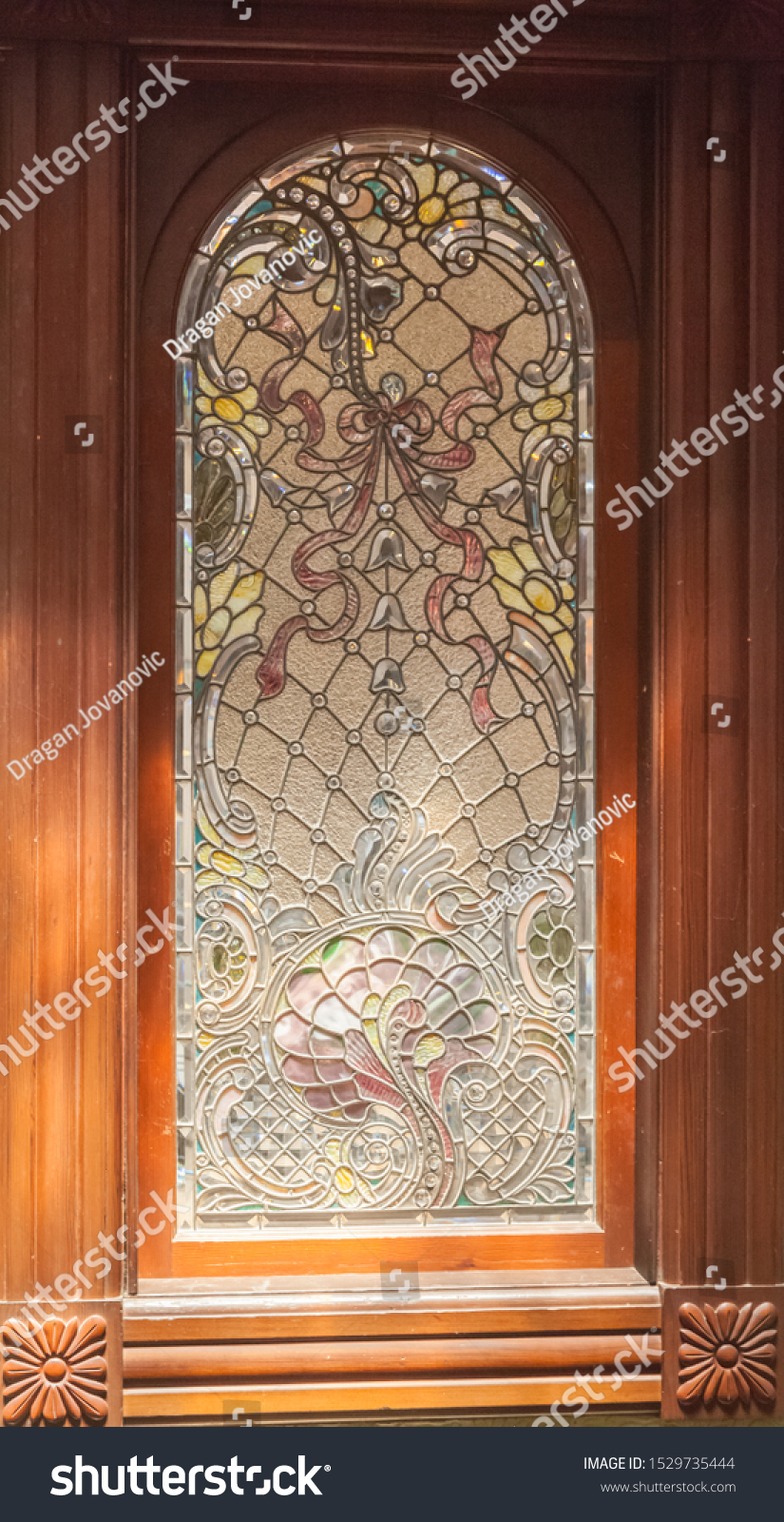 Stained-glass window the Winchester Mystery House - the house number ...