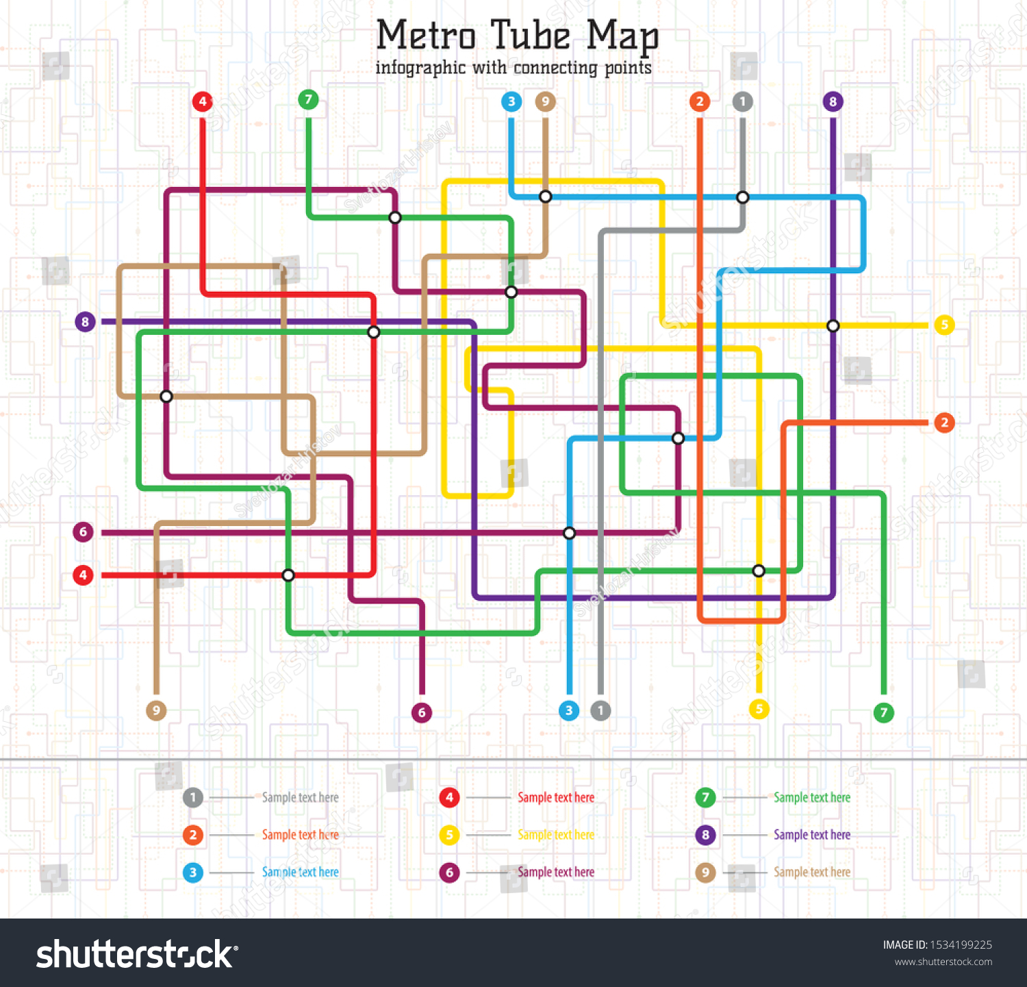 Metro map tube subway scheme. City transportation vector complex grid ...