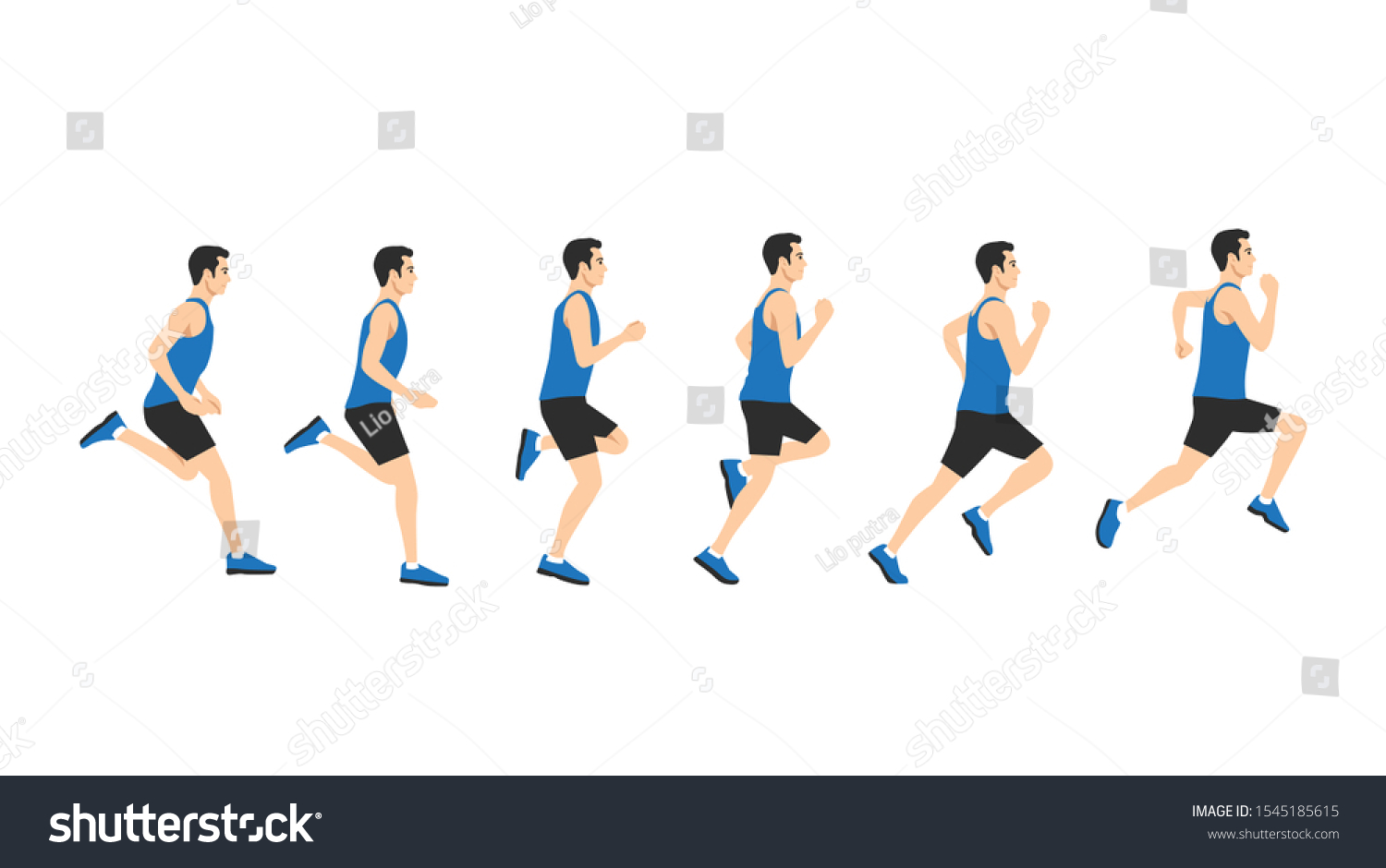 Collection of running man icons. Animation sprite set frame loop. Sport ...