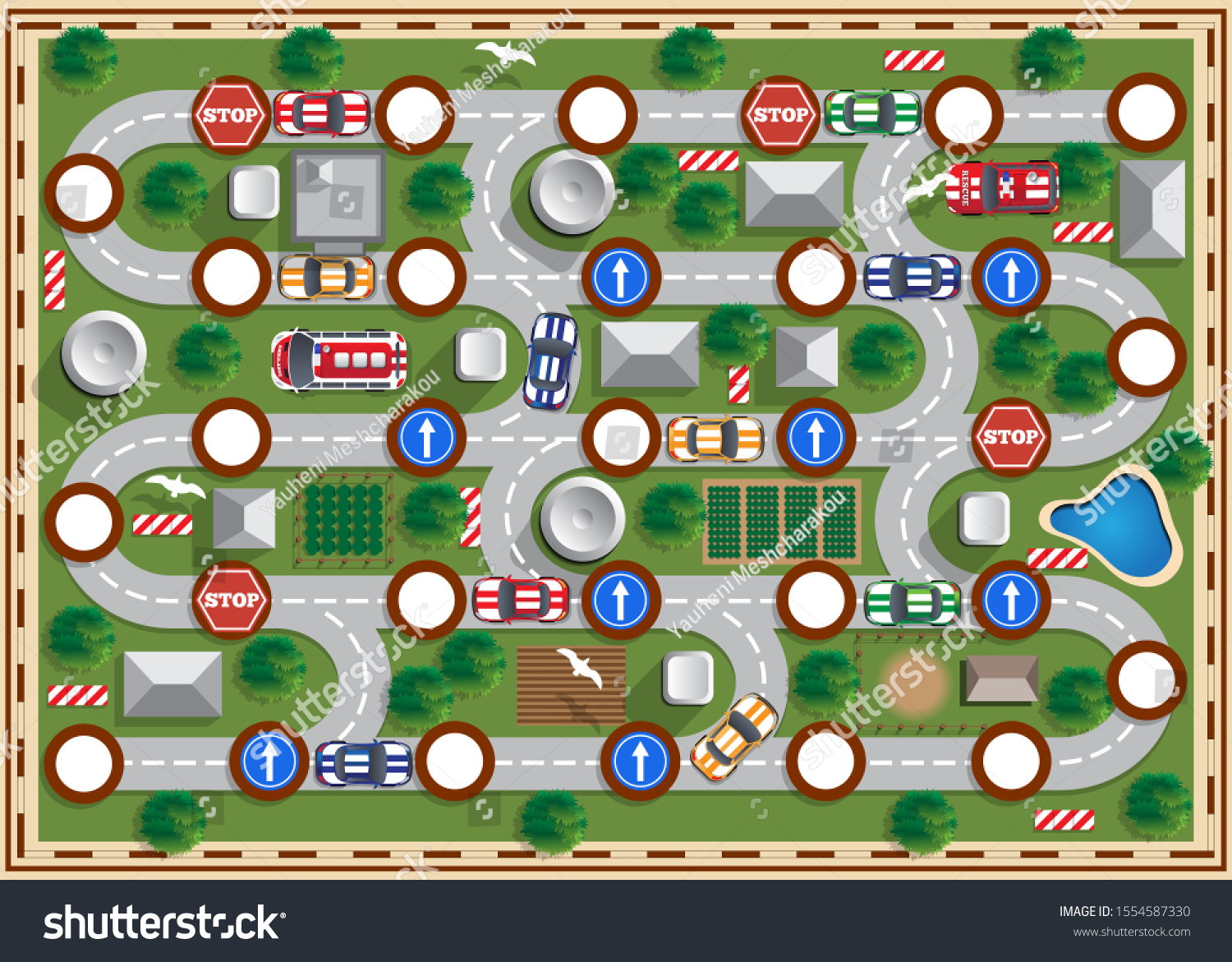Car Racing. Board game. View from above. Raster version._站酷海洛_正版图片_视频 ...