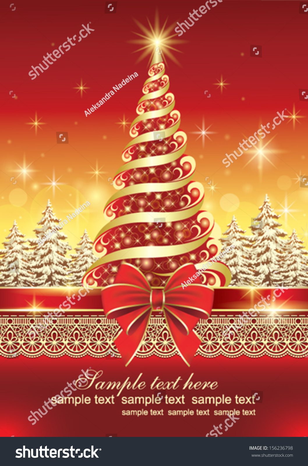 Christmas card with Christmas tree_站酷海洛_正版图片_视频_字体_音乐素材交易平台_站酷旗下品牌