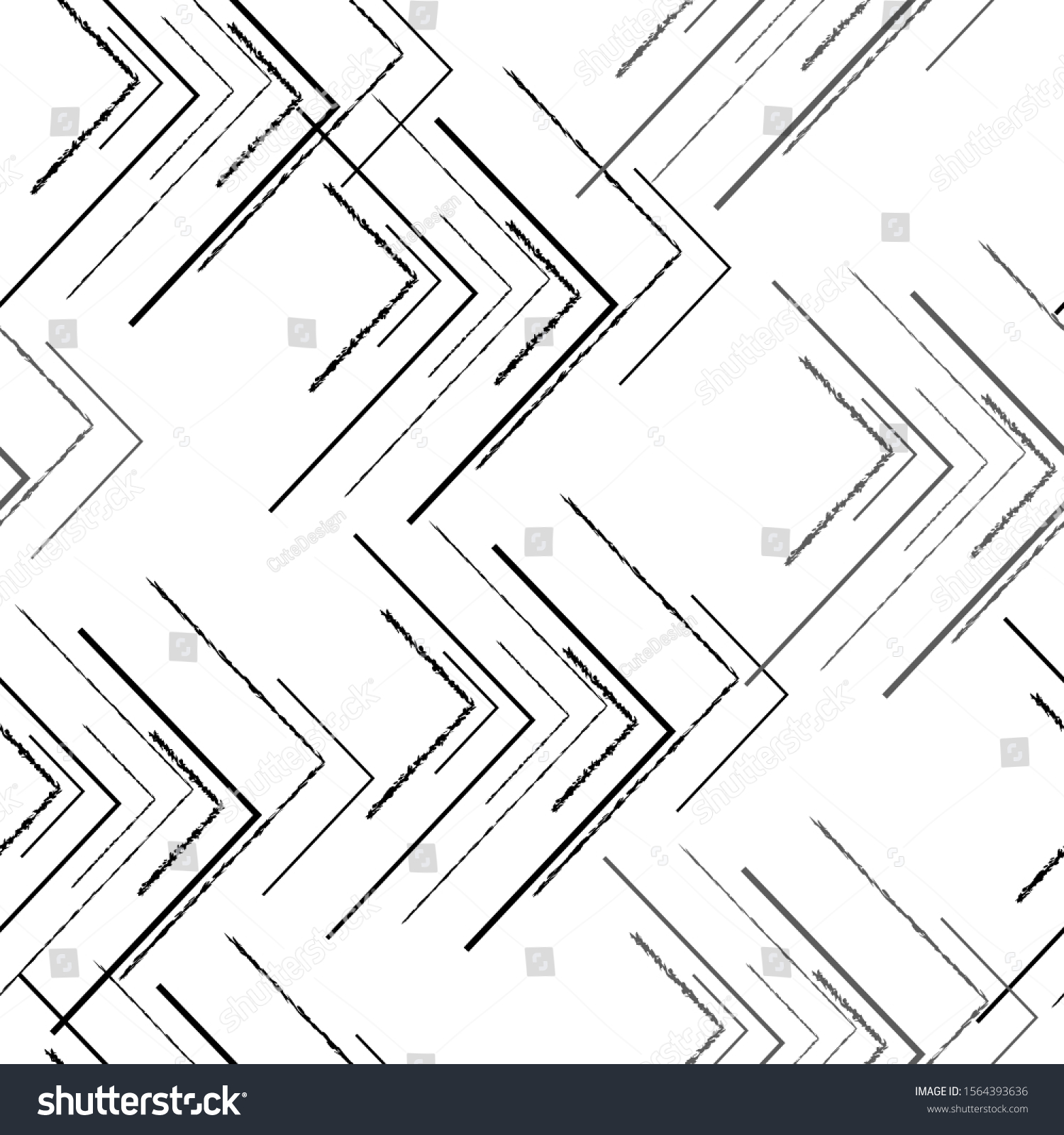 Seamless abstract pattern. On a white background black contours of ...