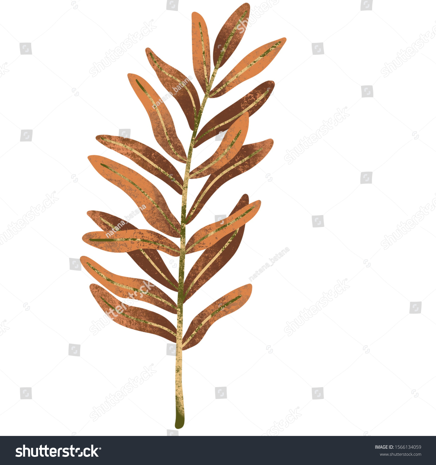 Bright floral raster illustration. Raster leaf can be used for card ...