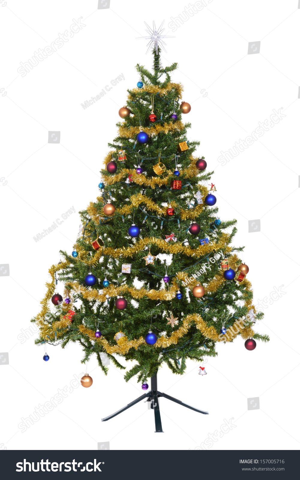 Isolated decorated christmas tree_站酷海洛_正版图片_视频_字体_音乐素材交易平台_站酷旗下品牌