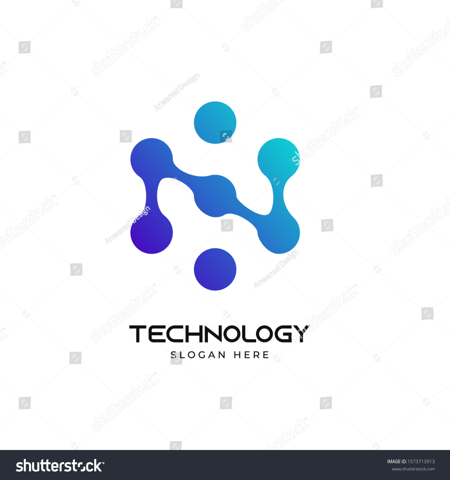 Letter N with Dots circle technology connection logo vector design template_站酷海洛_正版图片_视频_字体_音乐素材 ...