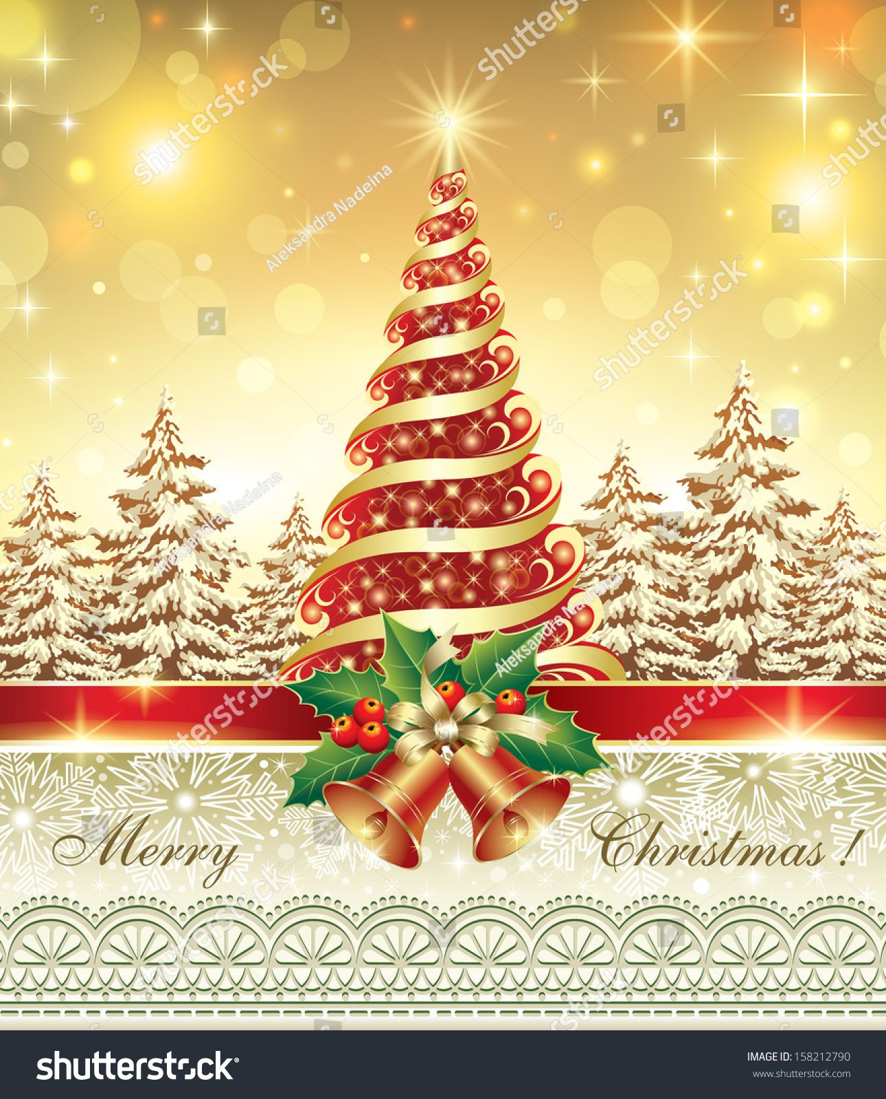 Christmas card with Christmas tree_站酷海洛_正版图片_视频_字体_音乐素材交易平台_站酷旗下品牌