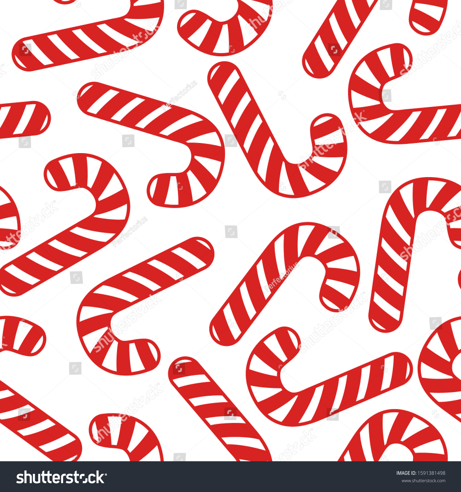 Vector seamless pattern from candy canes. Design for Christmas ...