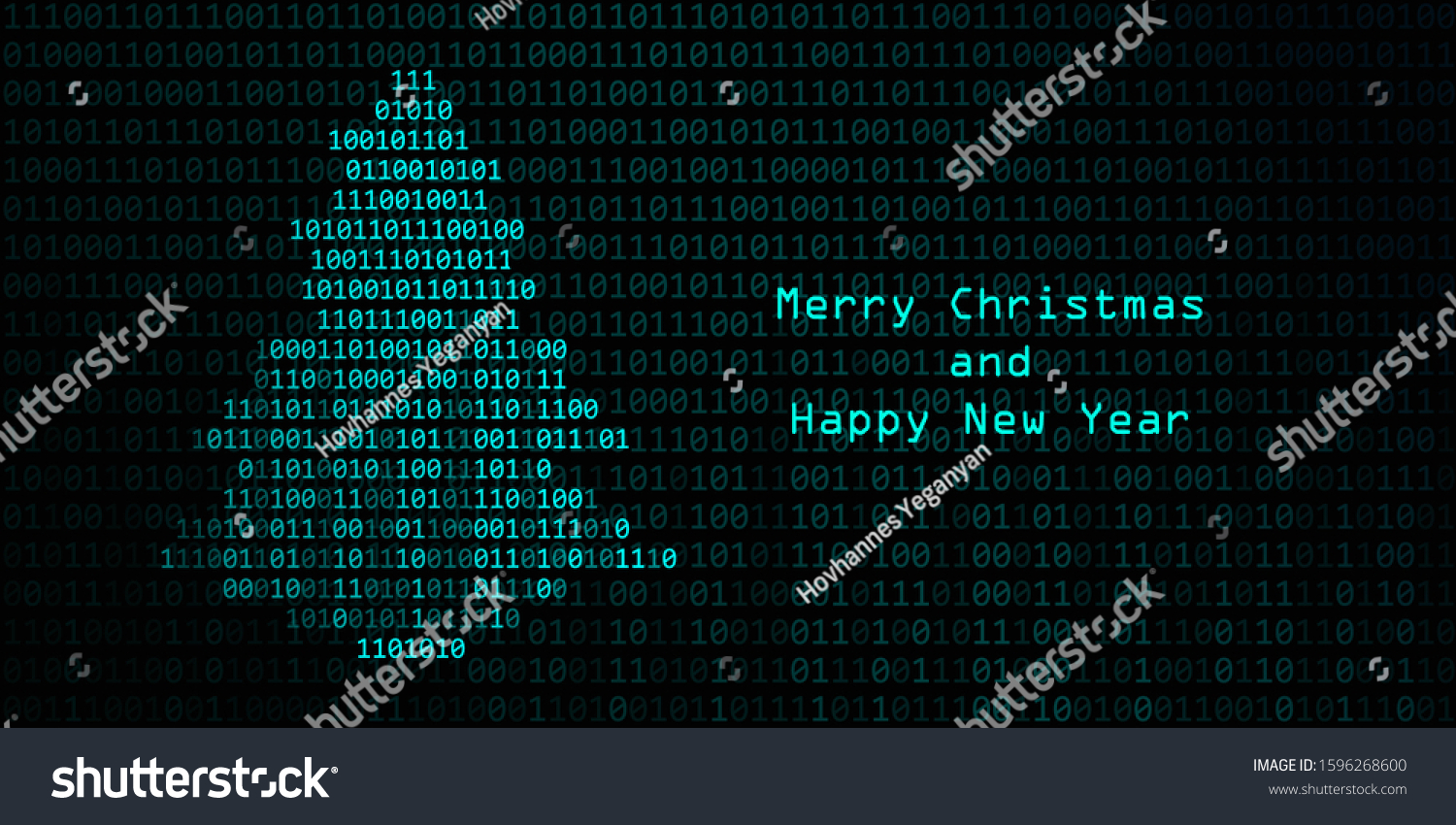 Christmas card with digital christmas tree_站酷海洛_正版图片_视频_字体_音乐素材交易平台_站酷旗下品牌