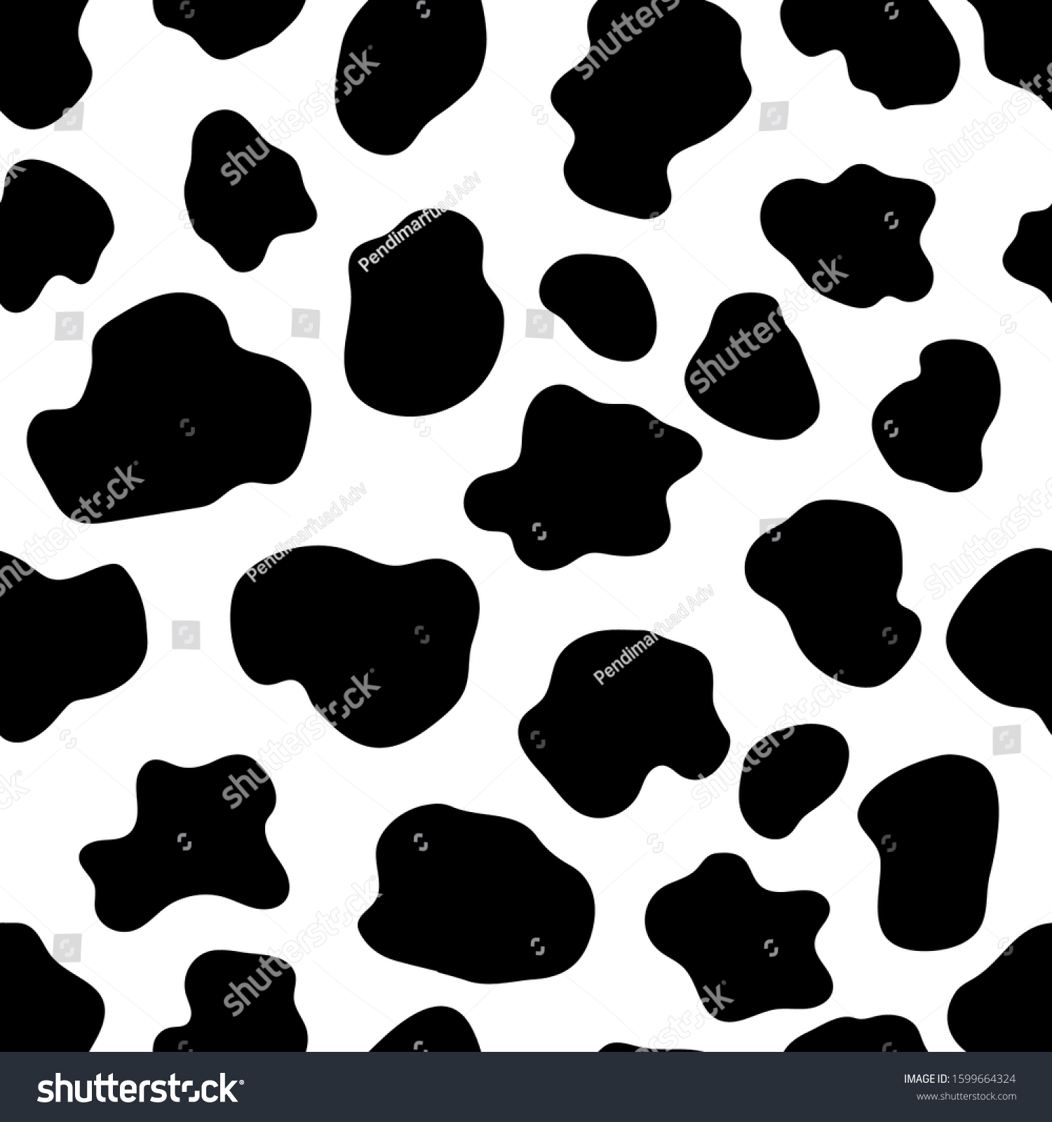 Vector design of milk cow skin pattern volume with smooth black and ...