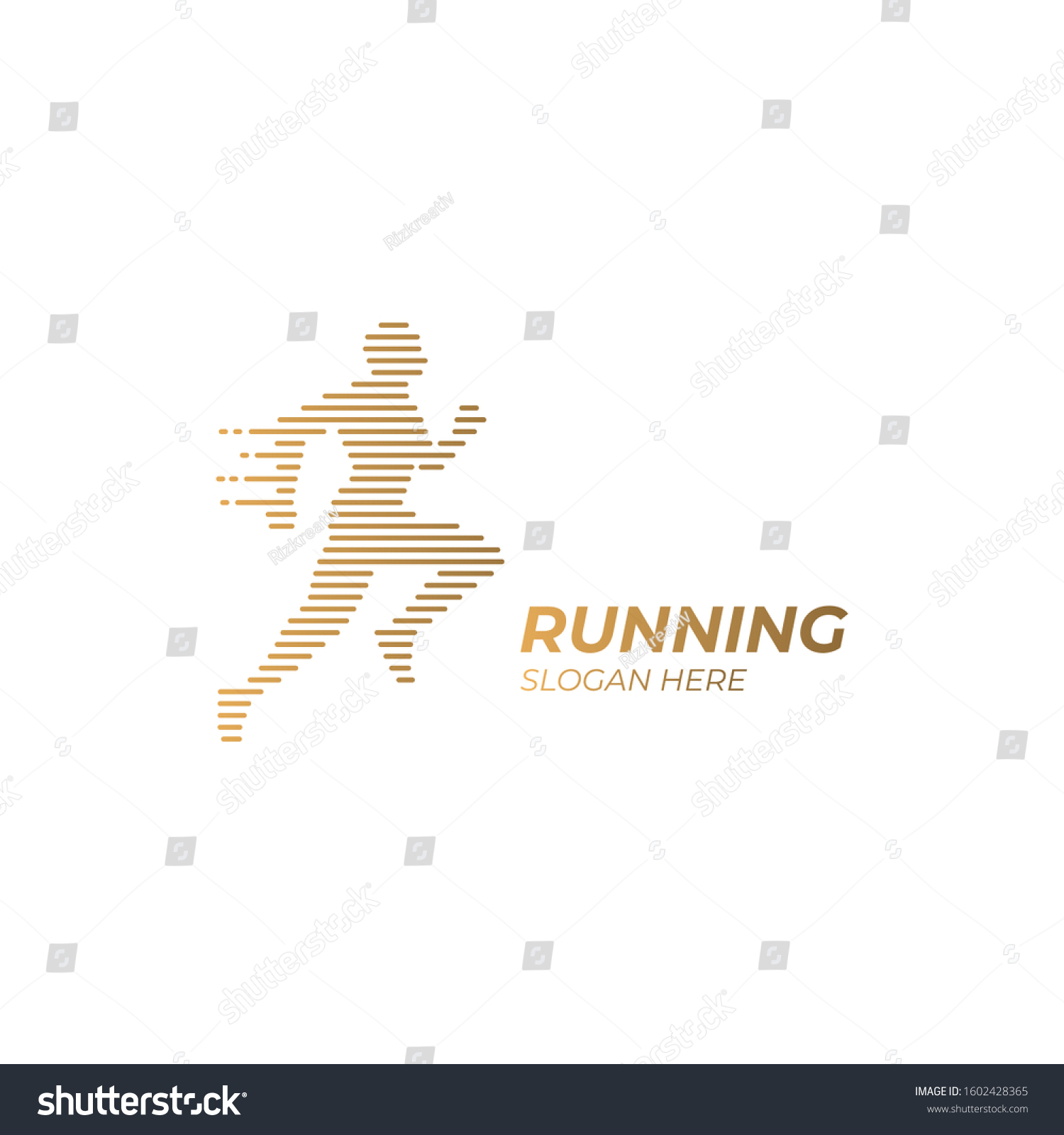 Running Man Logo Icon. Abstract lines silhouette. Fast Effect Runner ...