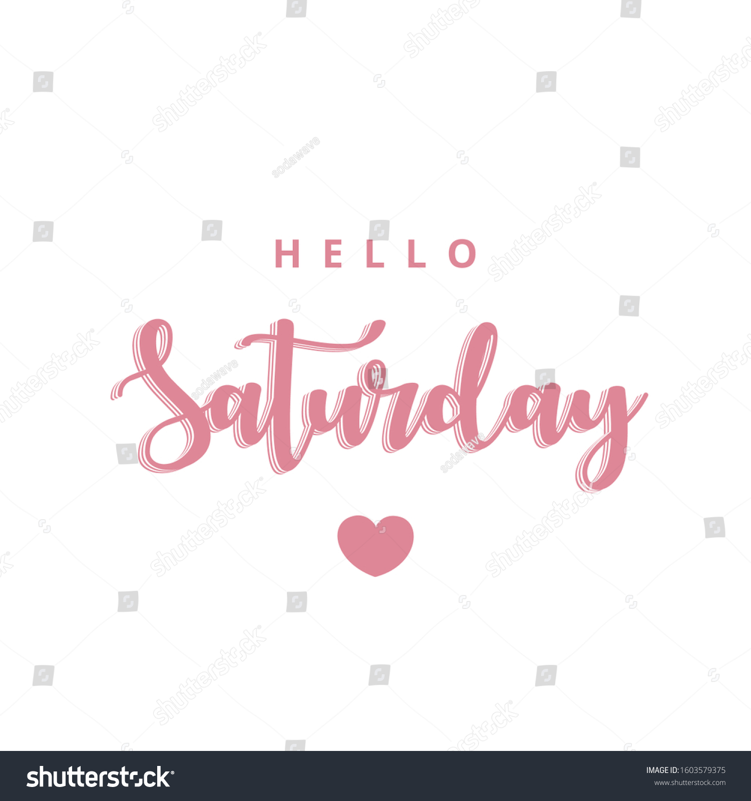 Hello Saturday calligraphic typography modern vector design_站酷海洛_正版图片 ...