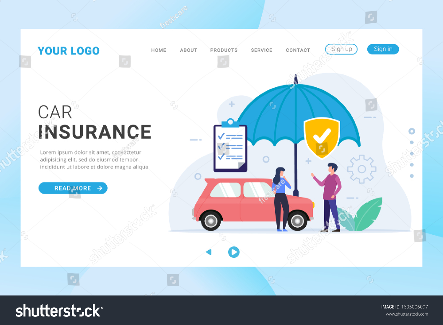 Car Insurance landing page template design web_站酷海洛_正版图片_视频_字体_音乐素材交易平台 ...