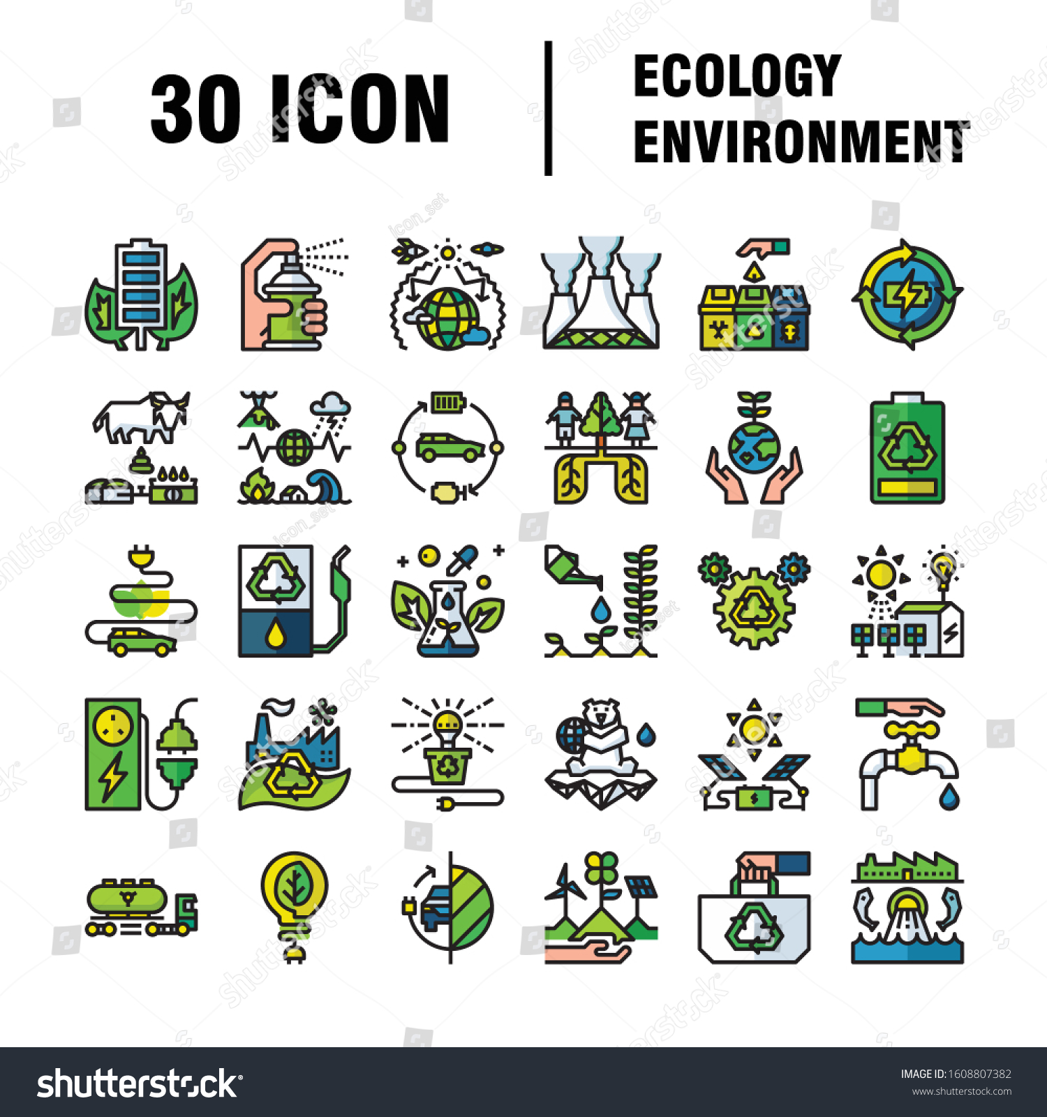Simple Set of Eco Related Vector Icons. environment and sustainability ...