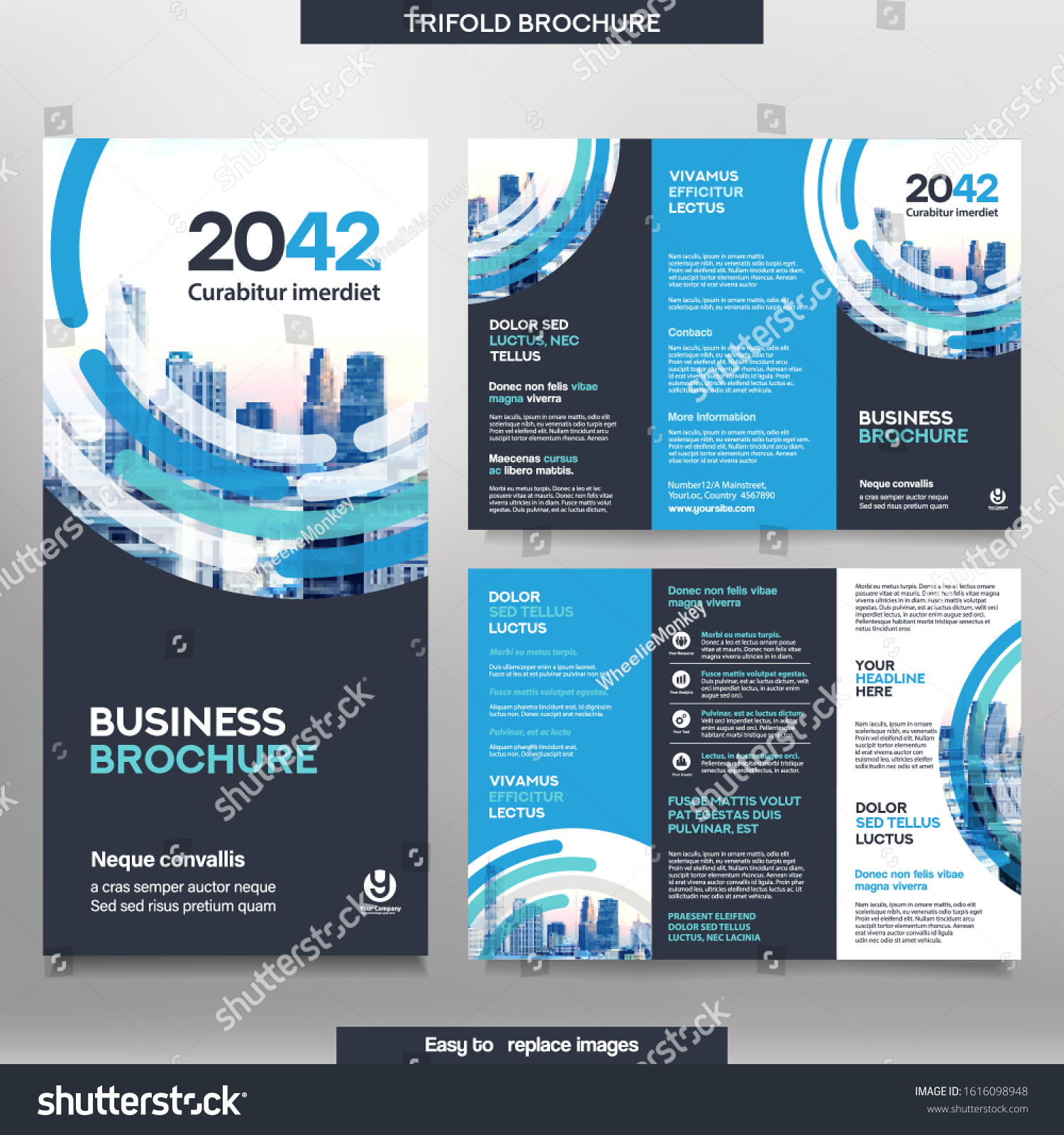 Business Brochure Template in Tri Fold Layout. Corporate Design Leaflet ...