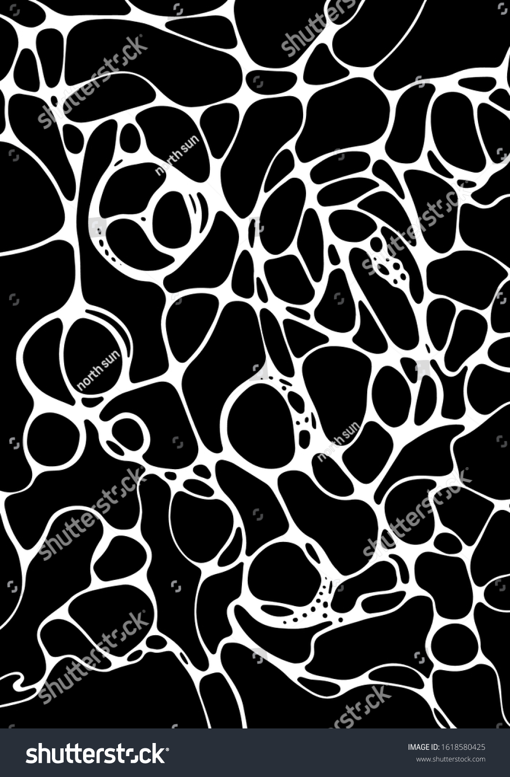 Abstract neurographic hand drawing art on the black background ...