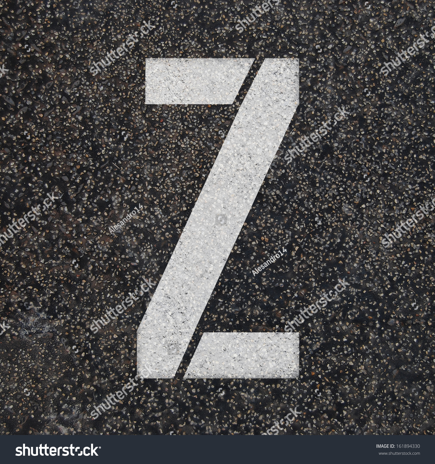 Set of Stencil alphabet letters painted on asphalt road black floor ...
