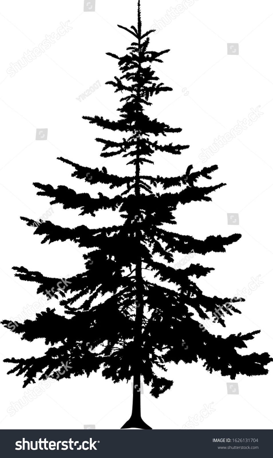 Silhouette of pine tree. Hand made._站酷海洛_正版图片_视频_字体_音乐素材交易平台_站酷旗下品牌