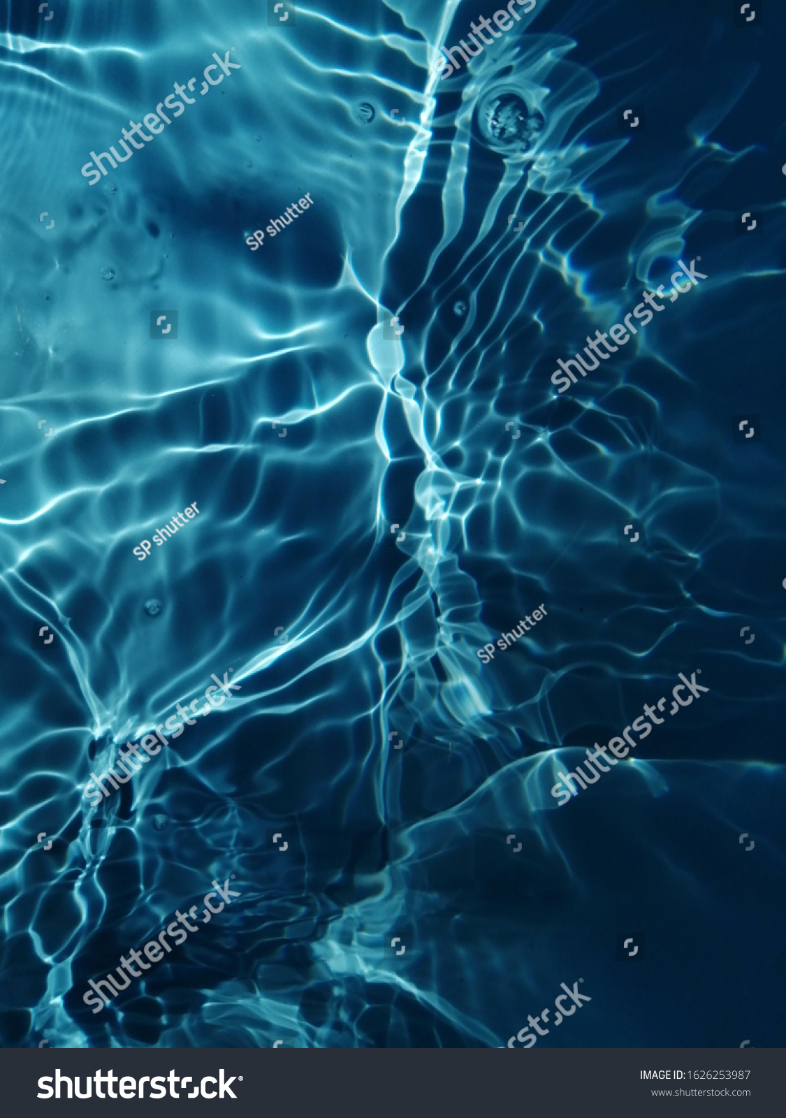 The abstract of surface blue water reflected by sunlight in deep ocean ...