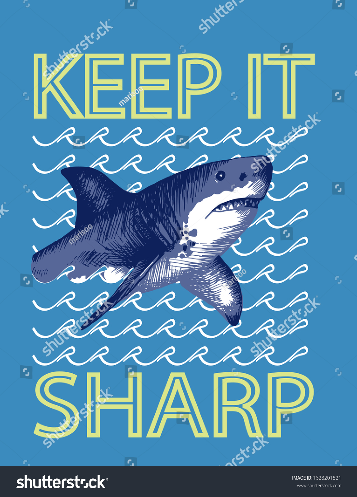 Shark hand drawn vector illustration. Keep it sharp._站酷海洛_正版图片_视频_字体_音乐 ...
