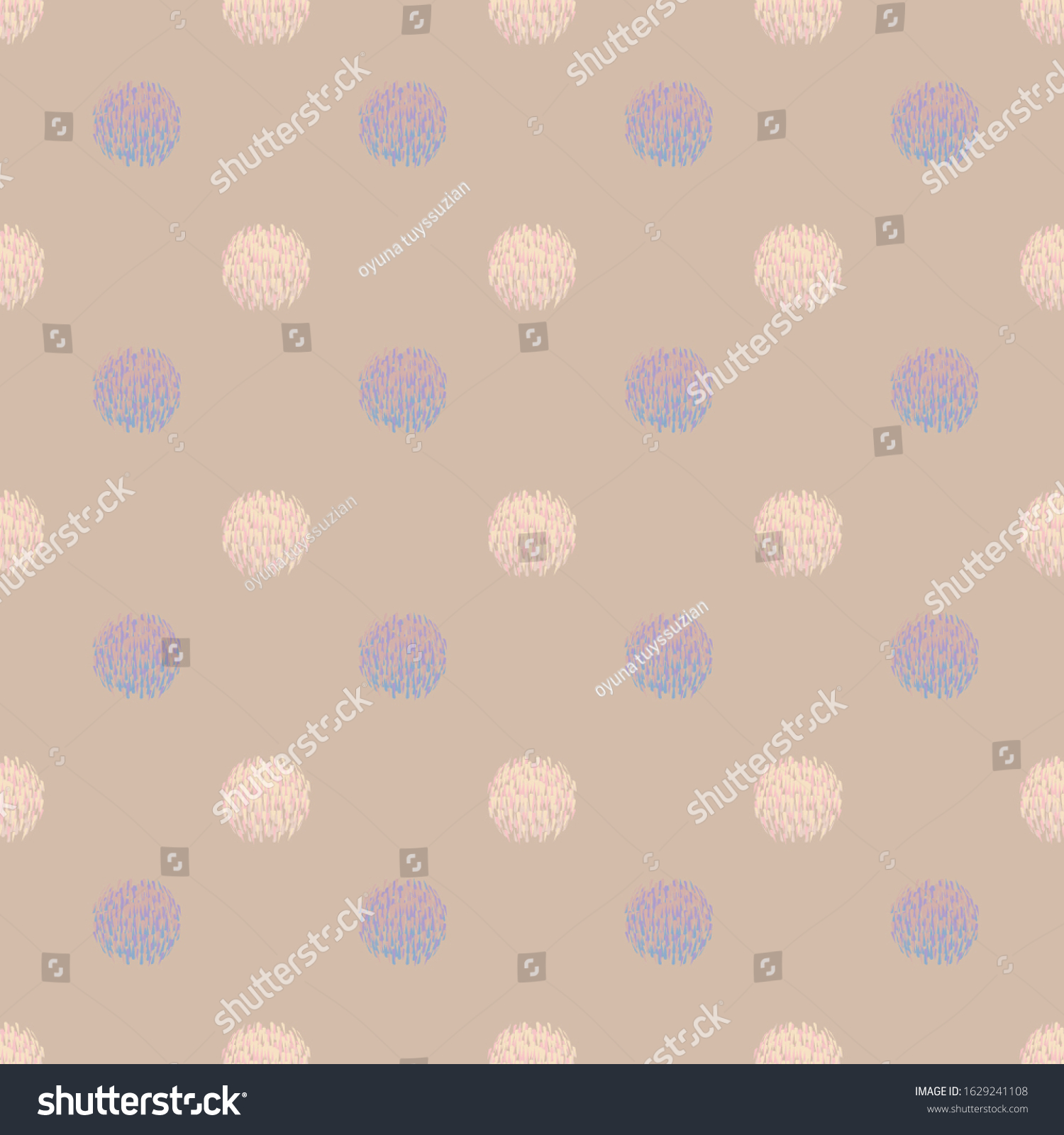 Abstract seamless pattern with fuzzy dots and dandelions. Vector ...