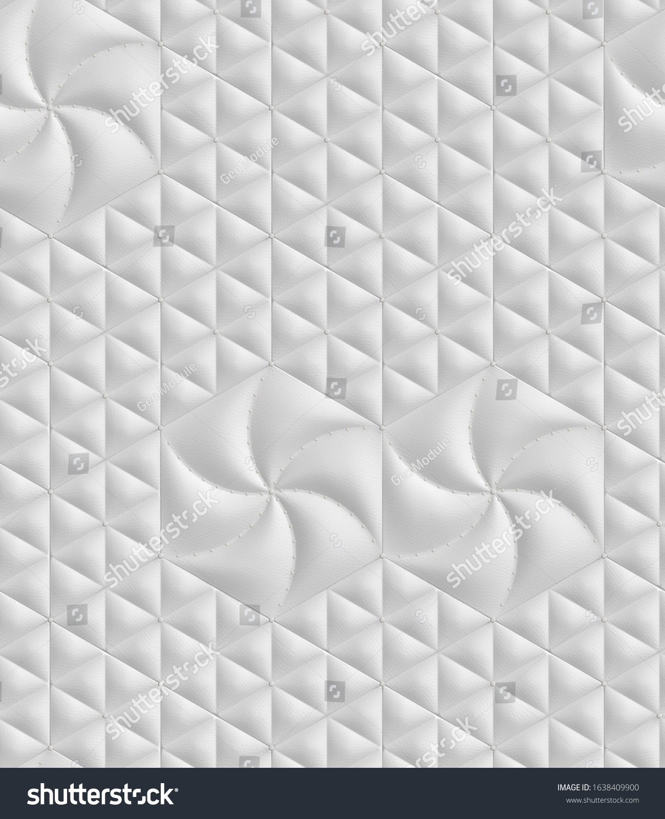 3D background imitation white soft panels hexagons upholstered in ...