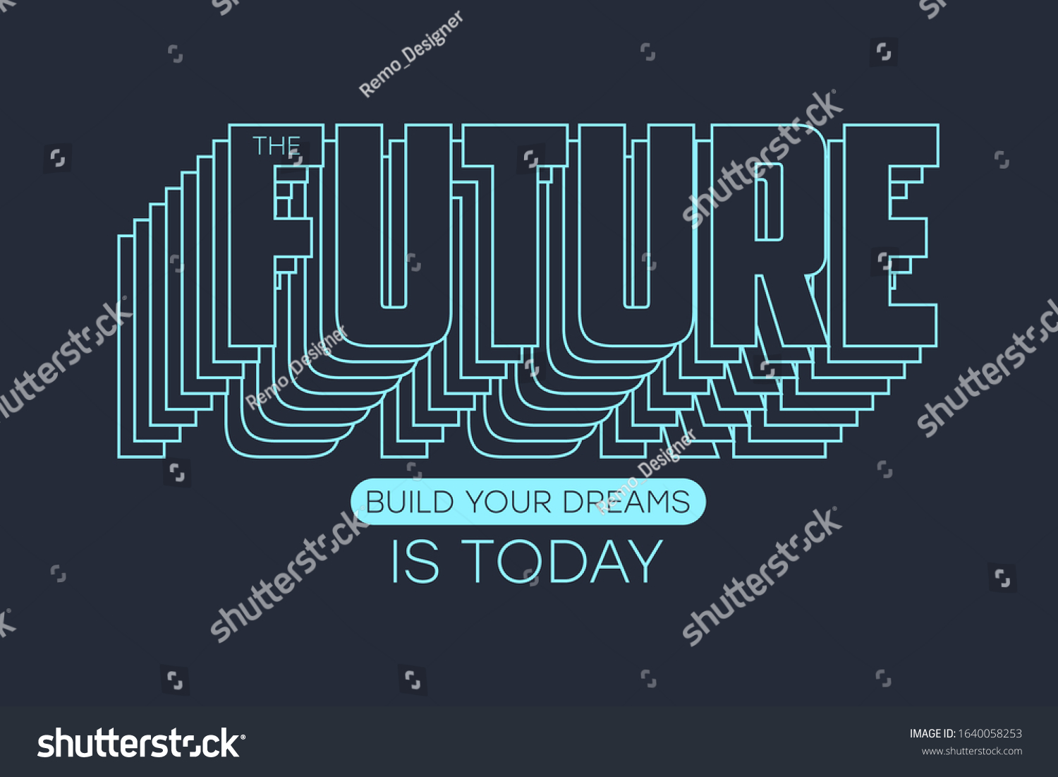 Typography graphics for t-shirt with slogan - Future. Apparel print ...