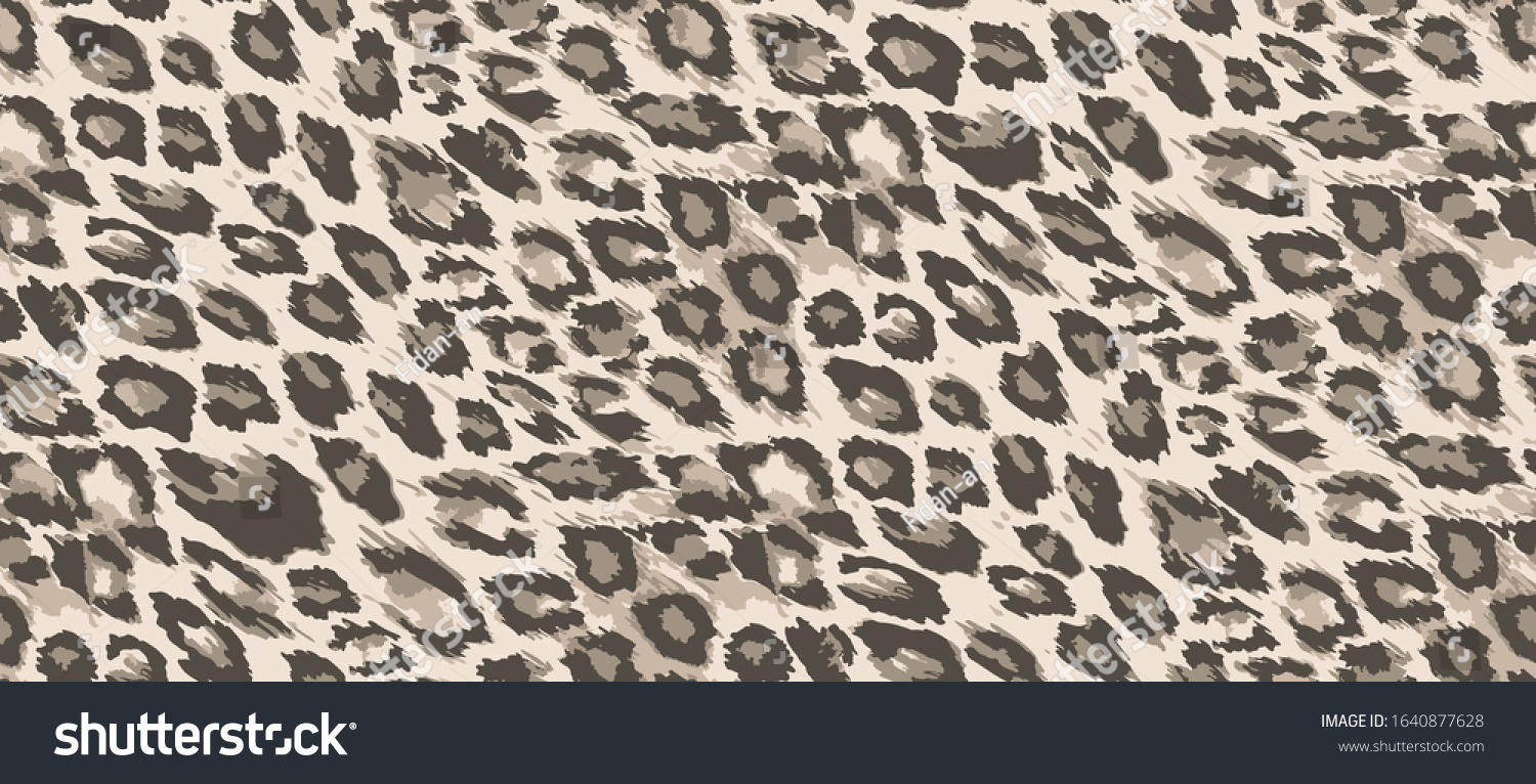 Seamless vector leopard fur pattern. Stylish fashionable wild leopard ...
