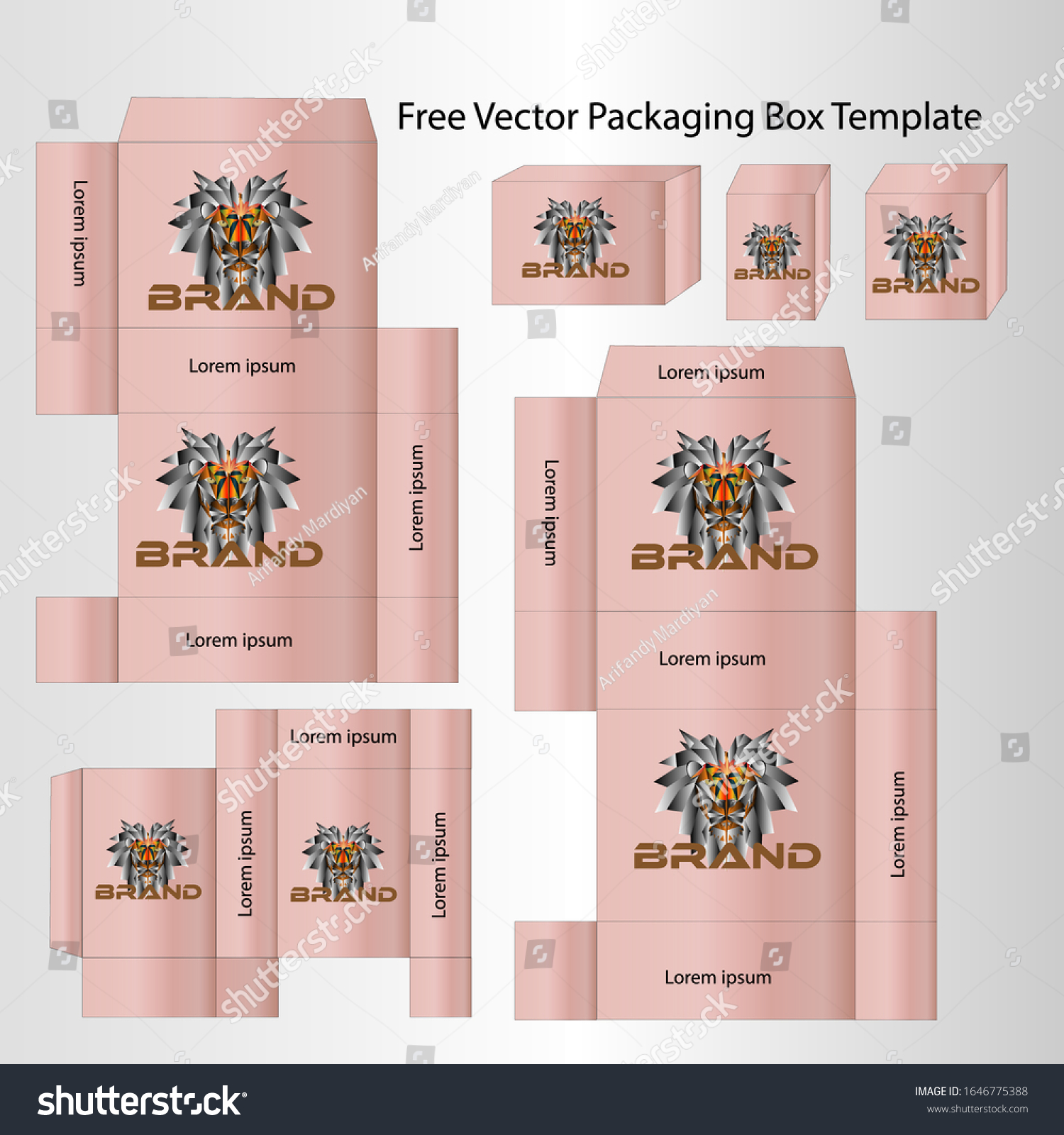 Template Box Packaging Gradation color that is elegant and can be ...
