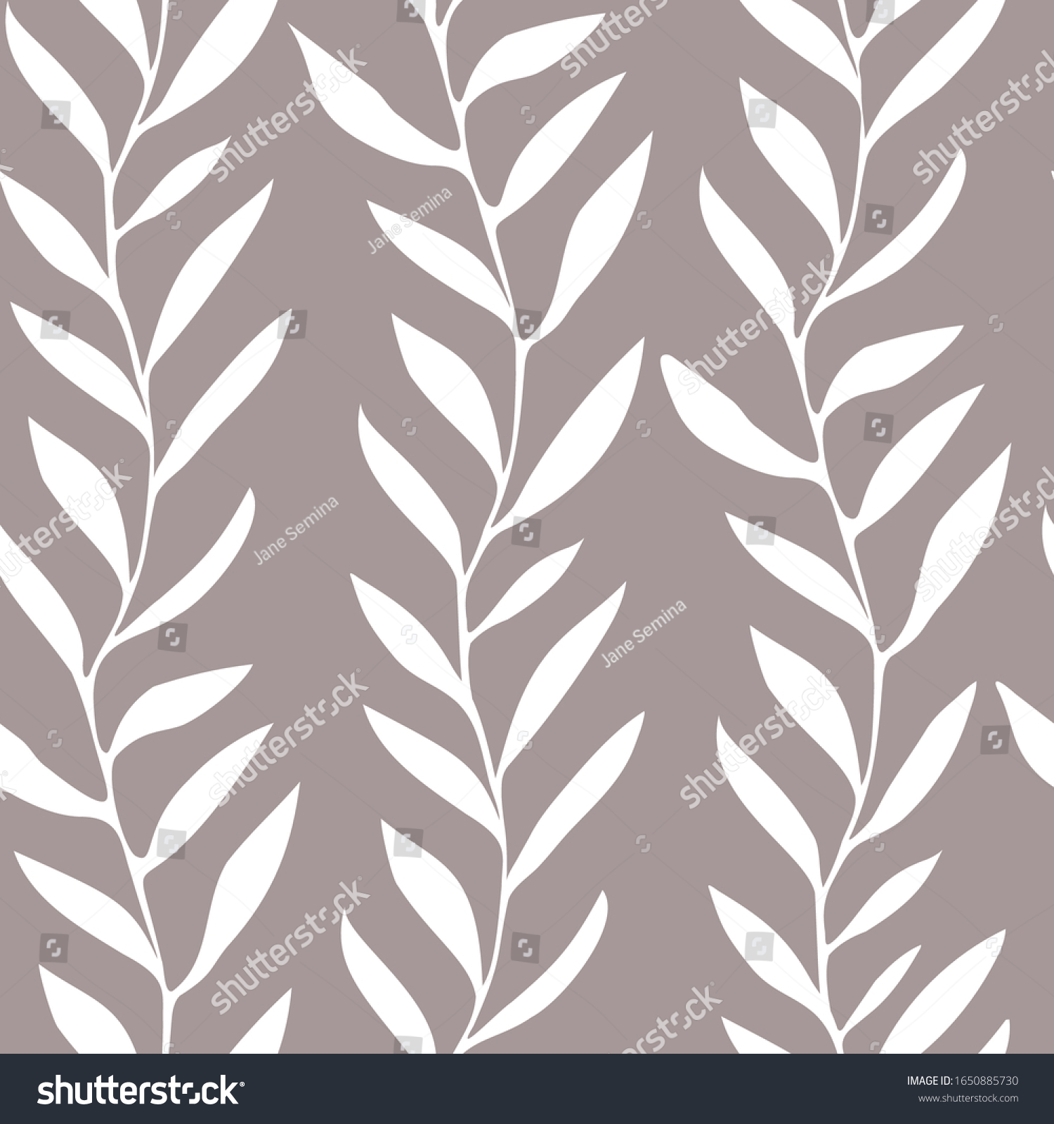 Seamless vector pattern with leaves on a lilac background. Pattern for ...