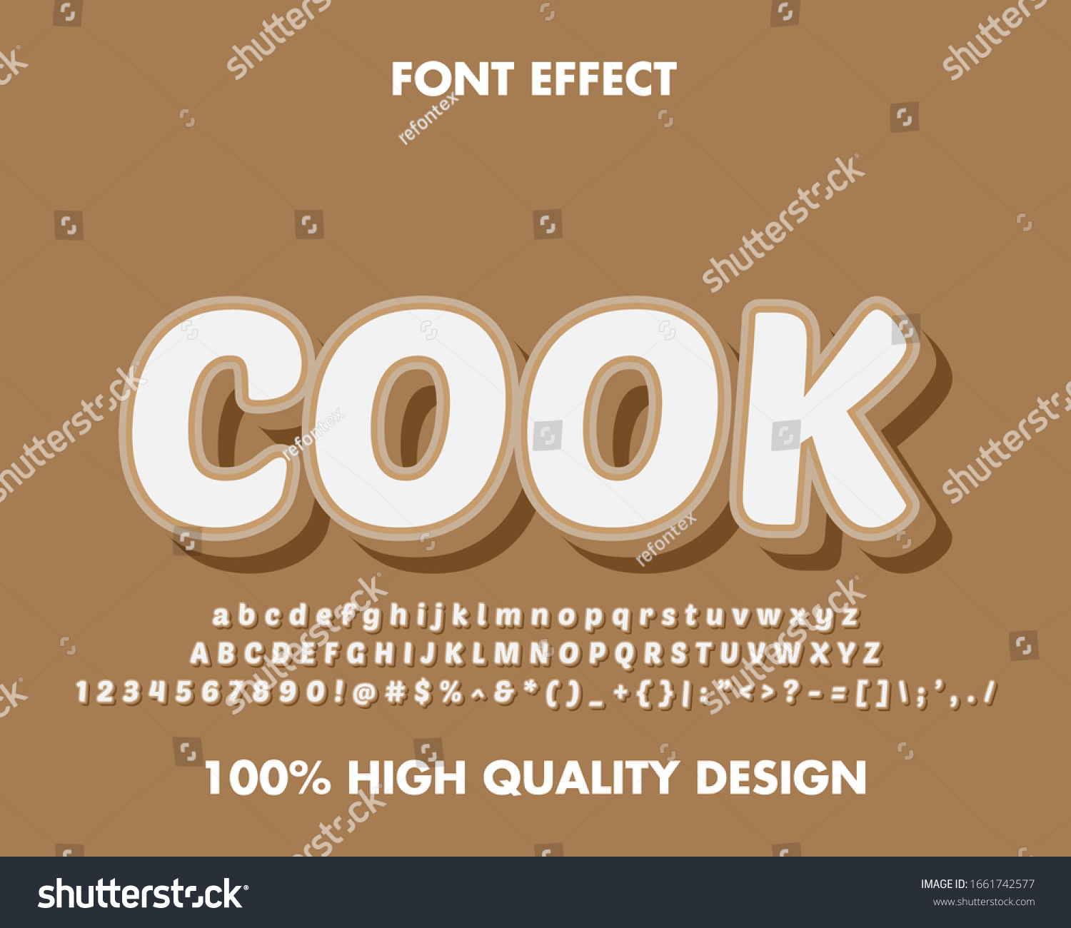 3d Cartoon 'Cook' text and font effect kid. for sticker title kid ...