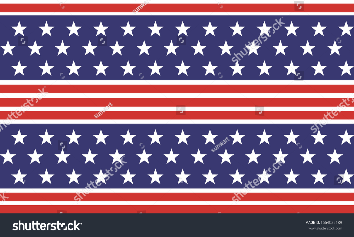 4th of July Stars and Stripes Seamless Pattern colored as USA Flag ...