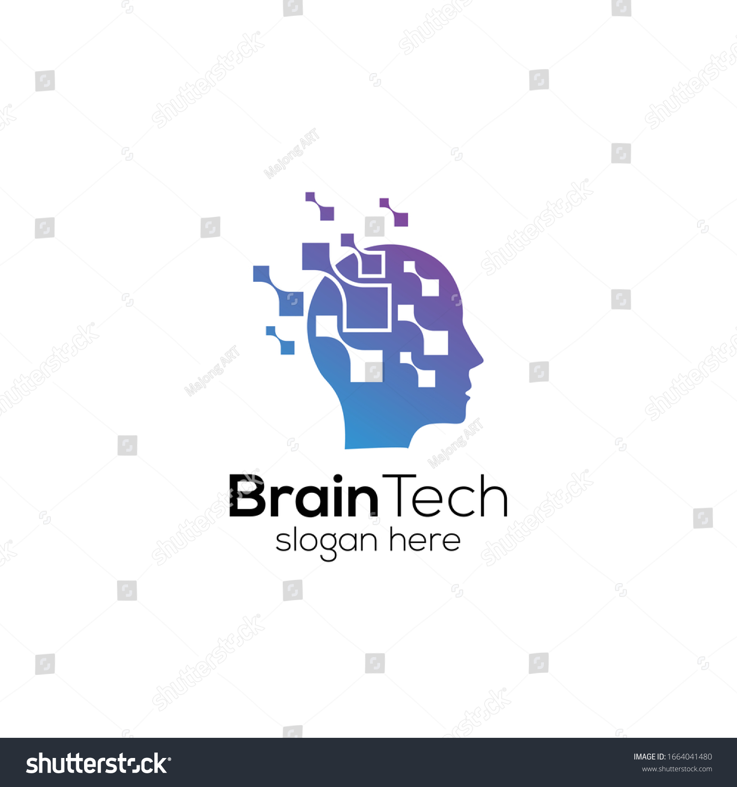 Head Tech logo colorful Head logo concept vector Head digital ...